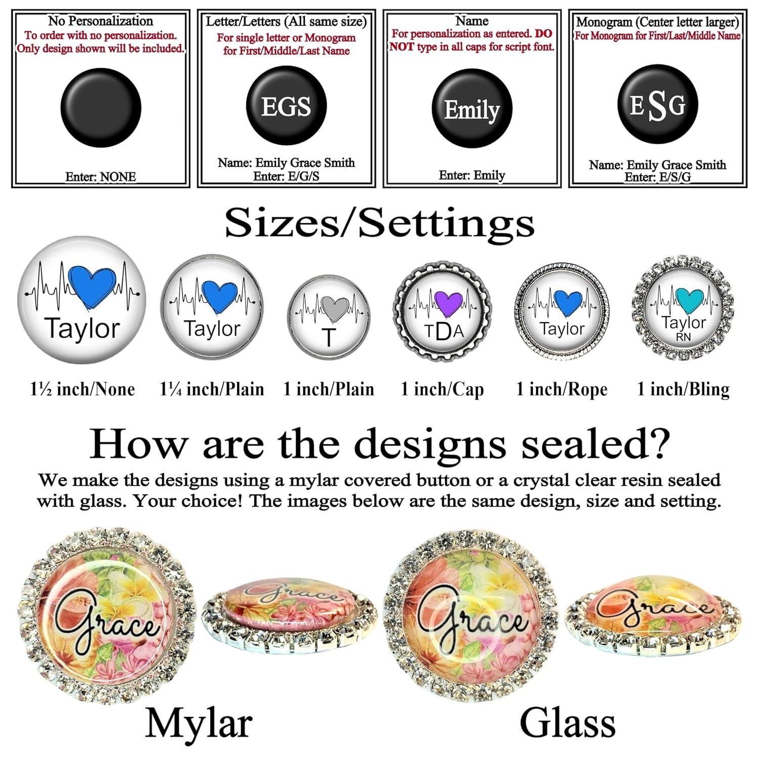 Personalized EKG Heart Stethoscope Name Tag | Customizable ID Label in ...