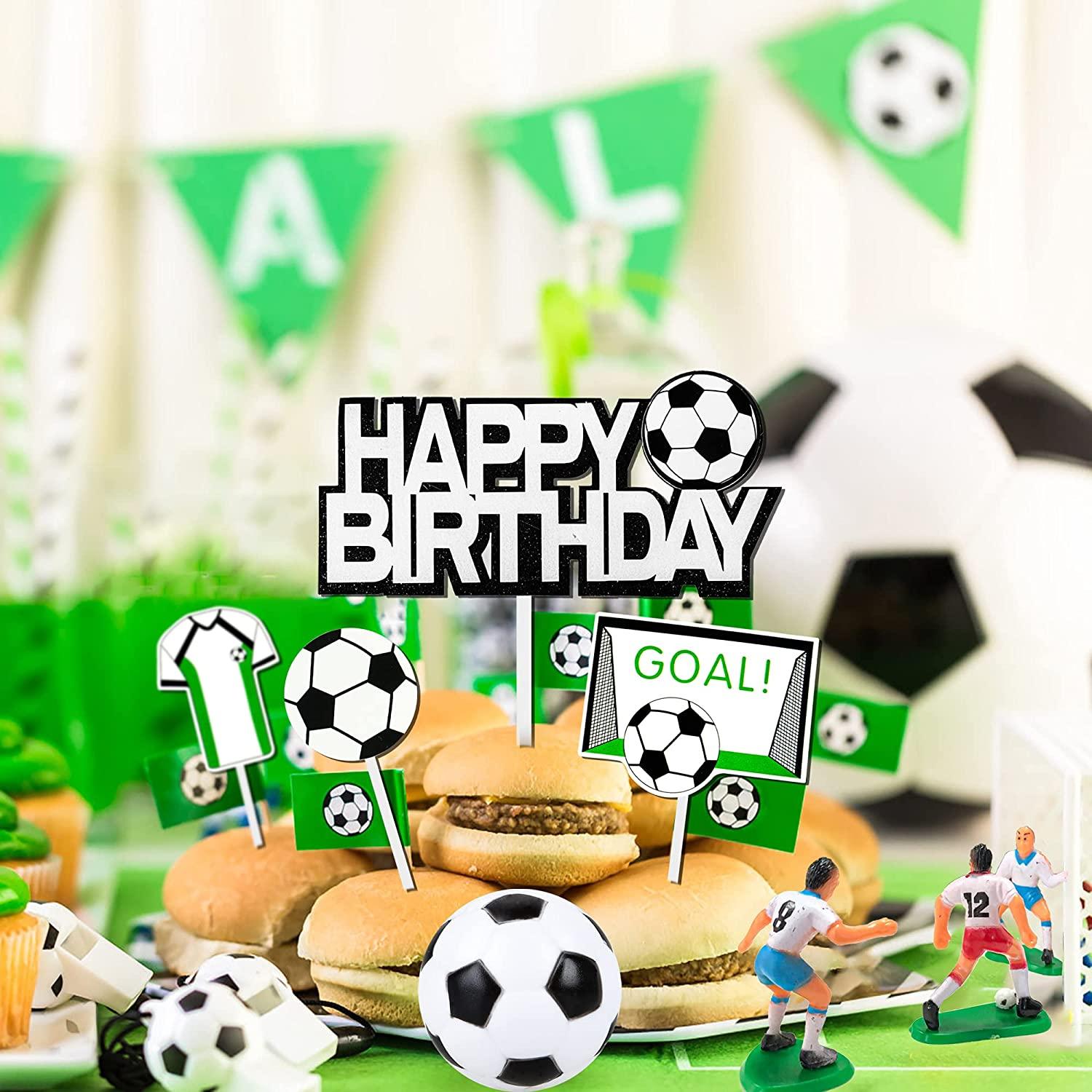 Soccer Cake Topper Decorations - 14 PCS Soccer Ball & Player Theme ...