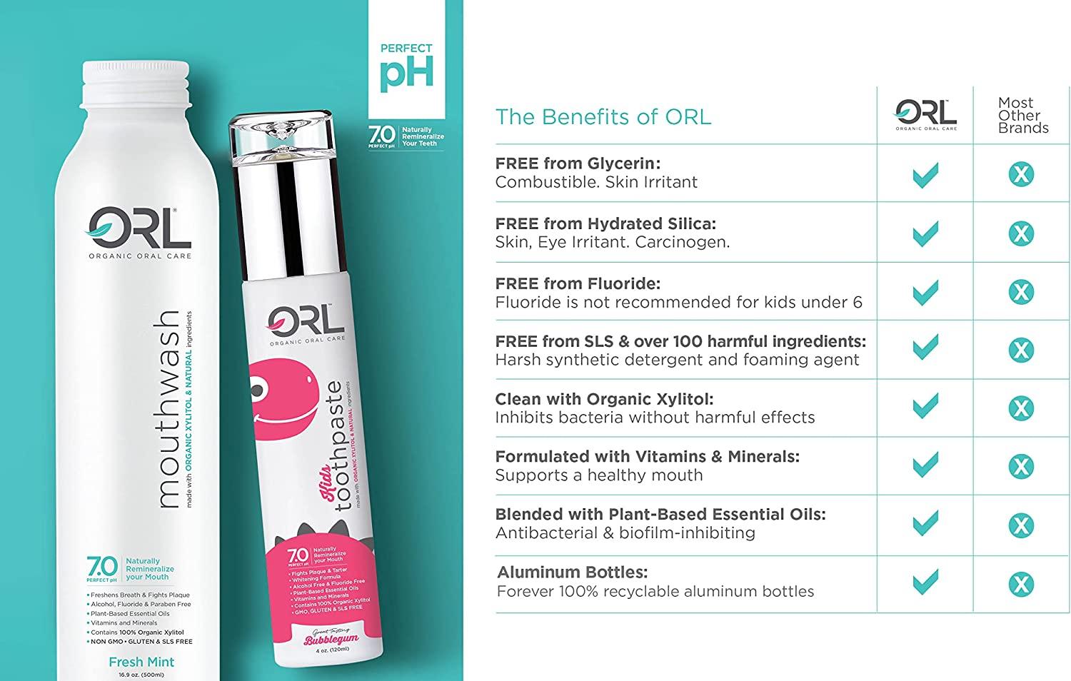 ORL Natural & Organic Toothpaste - Clean, Whiten, Strengthen, Reduce ...