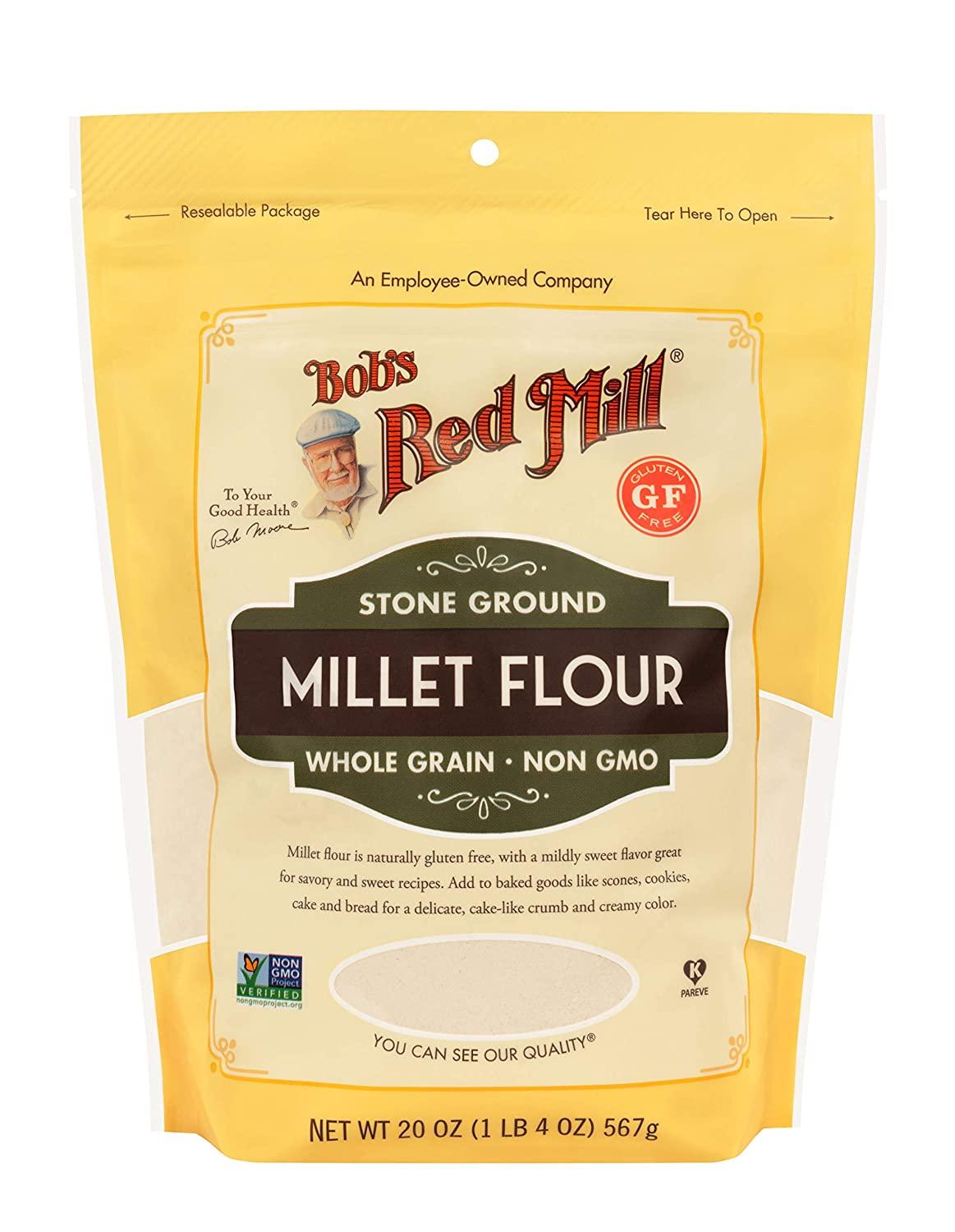 Bob's Red Mill Millet Flour - 20 oz (Pack of 4) | Stone-Ground Whole ...