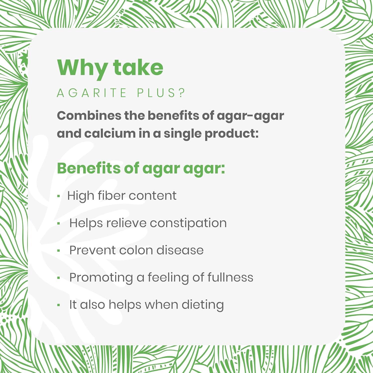 Agarite Plus: 100% Natural Organic Vegan Agar-Agar and Calcium ...