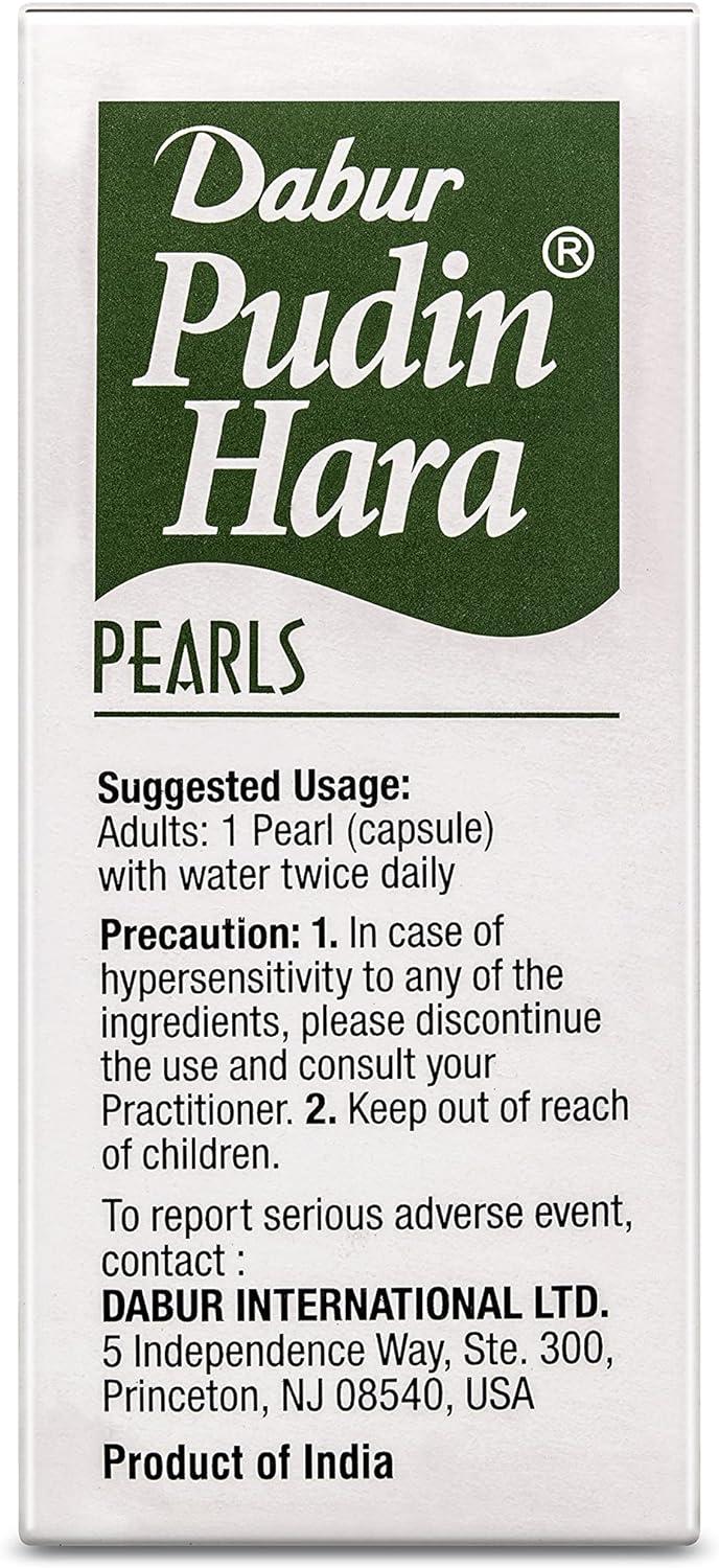 Dabur Pudin Hara Pearls - 100 Count Pack of 10 Digestive Care Supplements for Men and Women ...