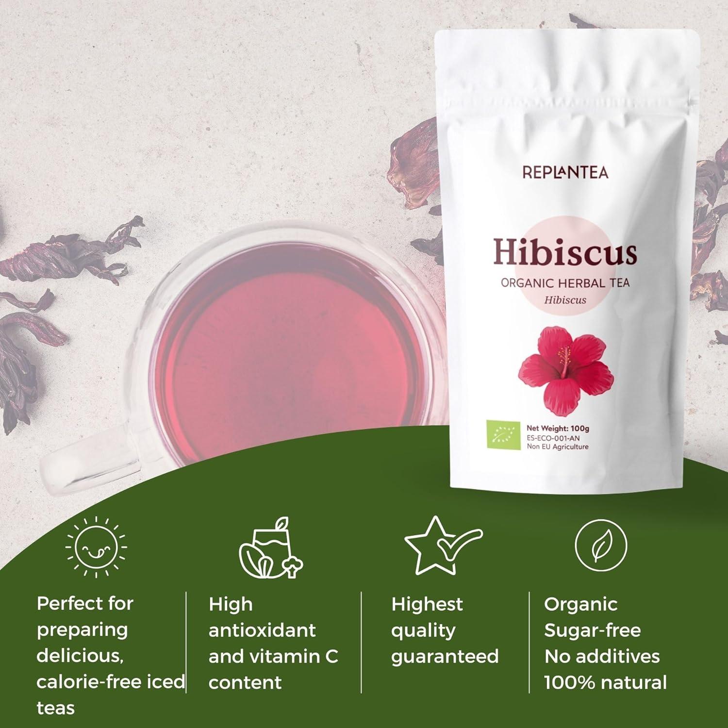 Hibiscus Tea Organic 200g +100 Cups | Hibiscus Flower for Teas Ice Teas ...