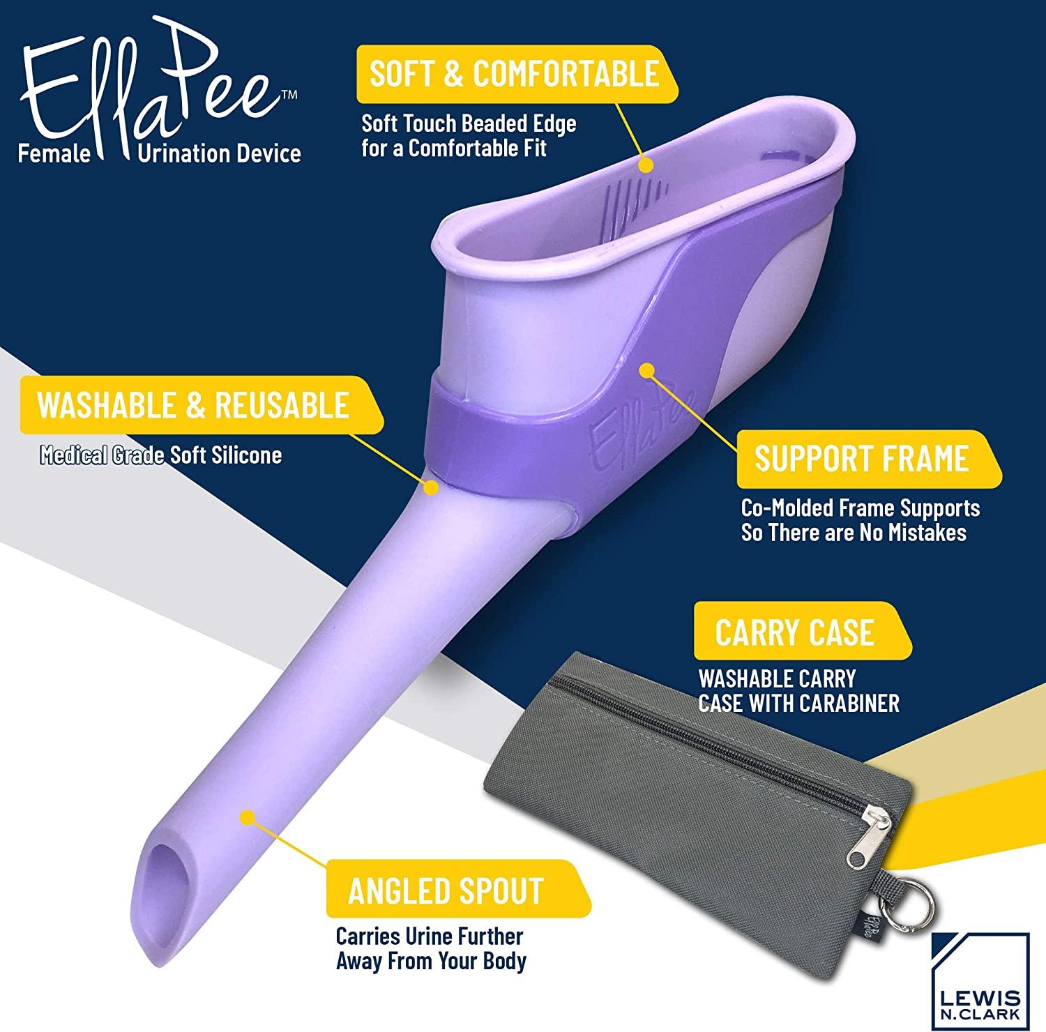 EllaPee Women's Urinal Funnel - Medical Grade Silicone, Reusable Female Urination Device for ...