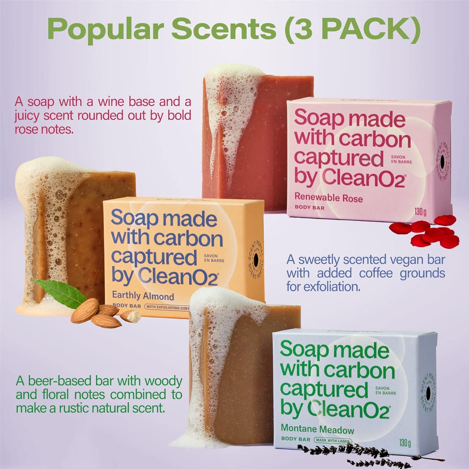 CLEANO2 Vegan Body Soap Bars - Handmade & Cold Processed with Clean ...