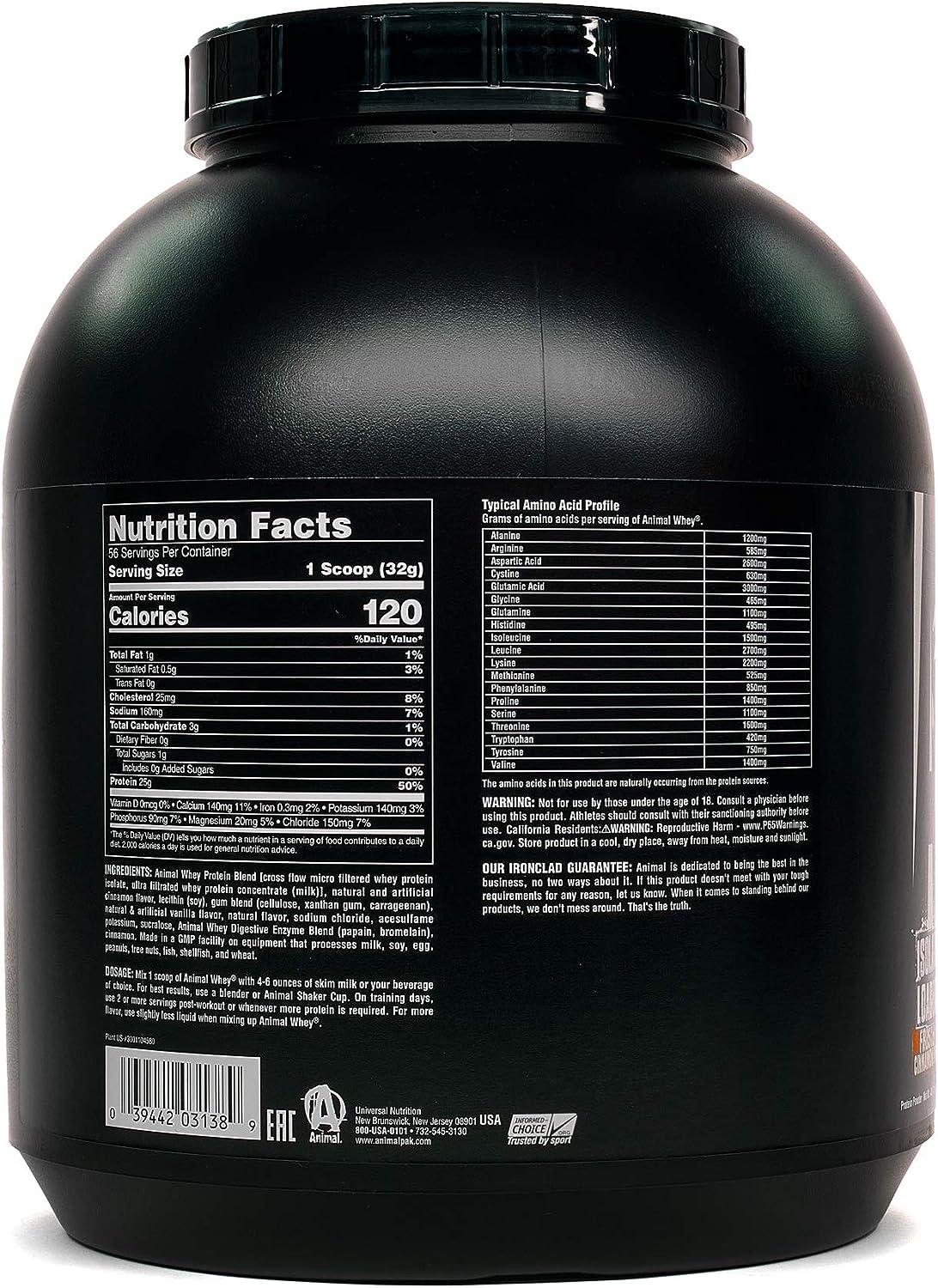 Animal Whey Isolate Protein Powder - Post-Workout Recovery, Low Sugar ...