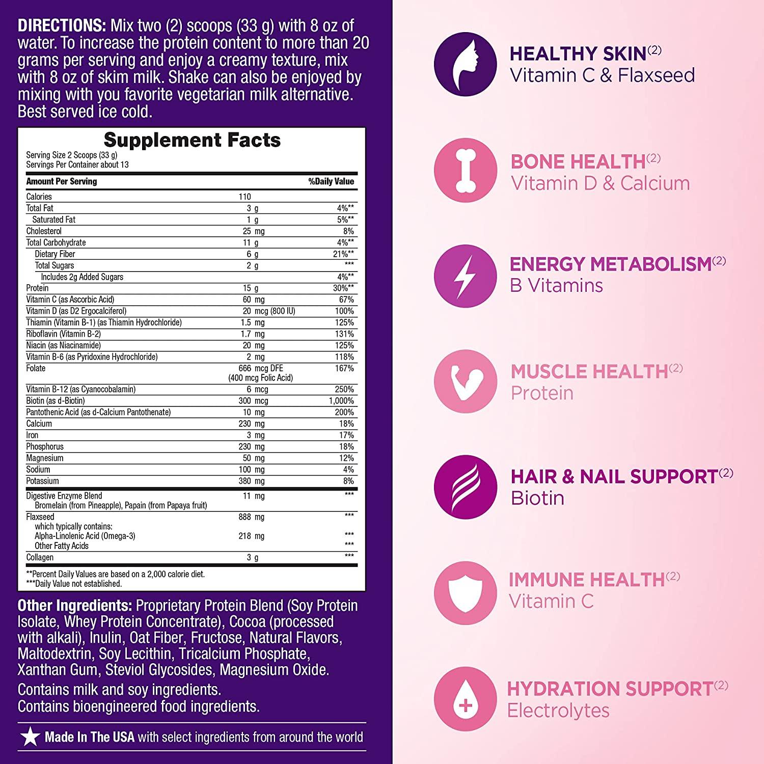 Nature's Bounty Complete Protein & Vitamin Shake Mix with Collagen ...