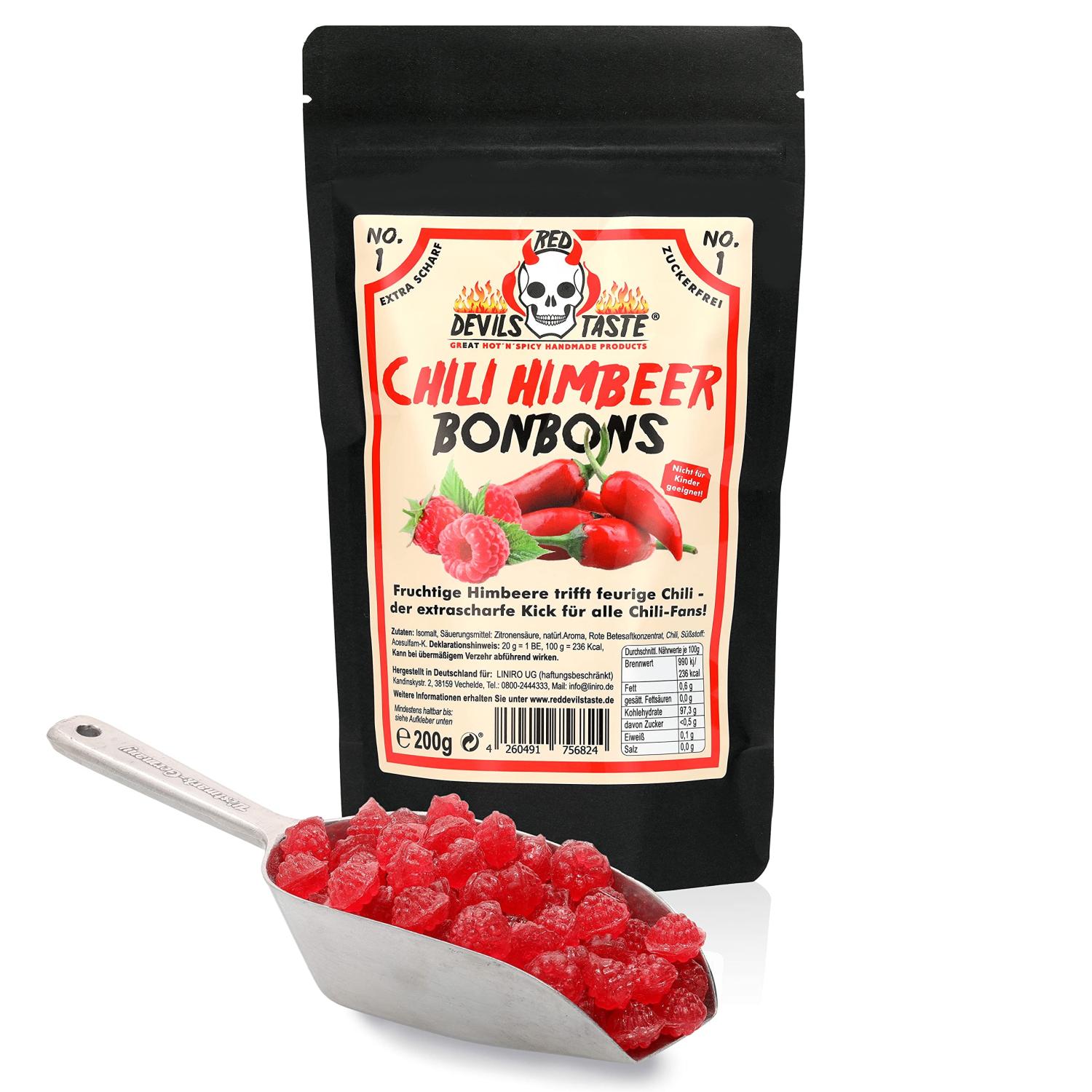 Buy Chili Raspberry Candy - Sugar-Free & Extra Hot - RED DEVILS TASTE ...