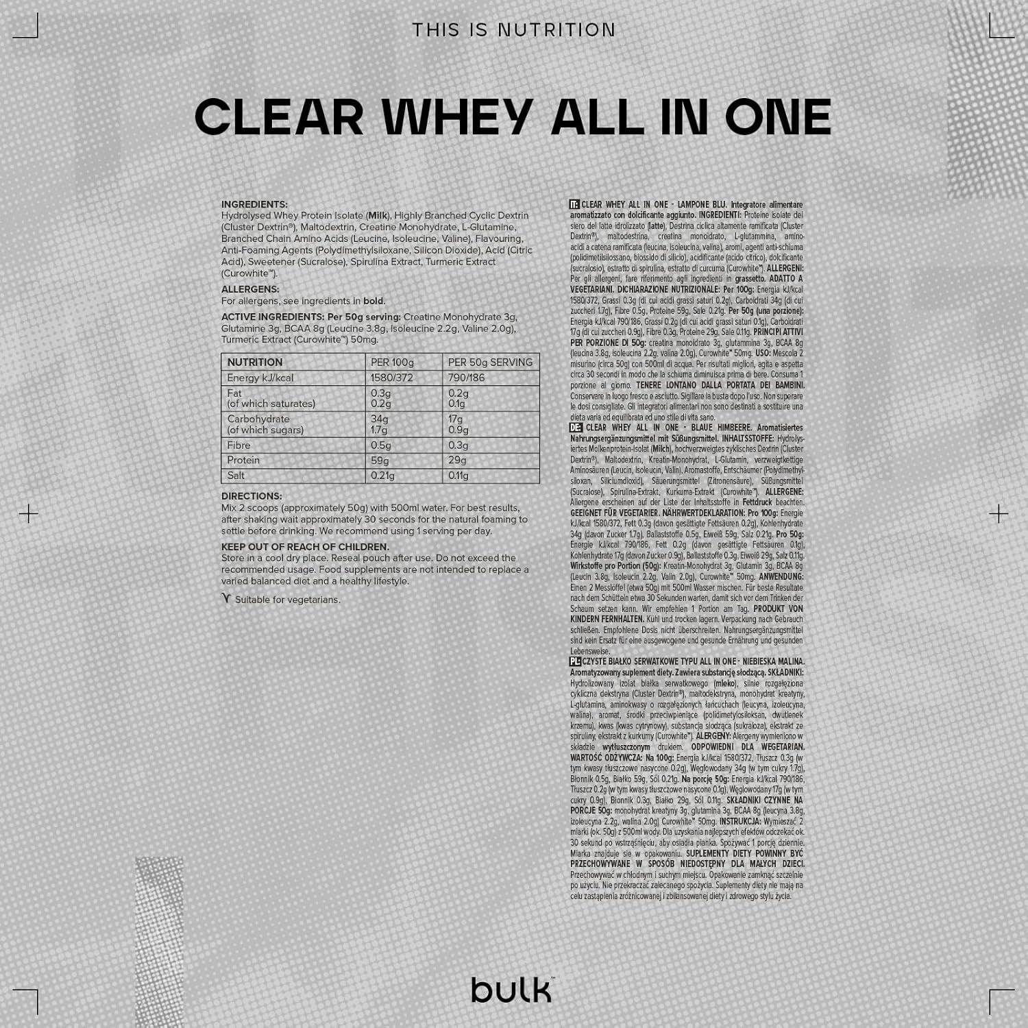 Buy Bulk Clear Whey All-in-One Protein Powder Shake - Blue Raspberry ...