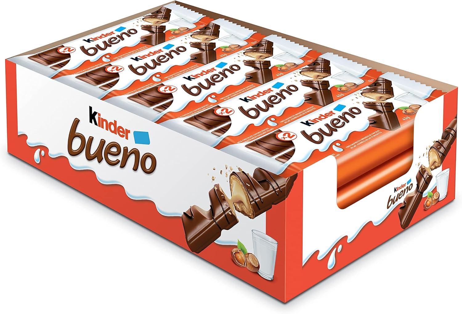 Kinder Bueno Chocolate and Hazelnut Cream Candy Bars 20 Packs & KINDER ...