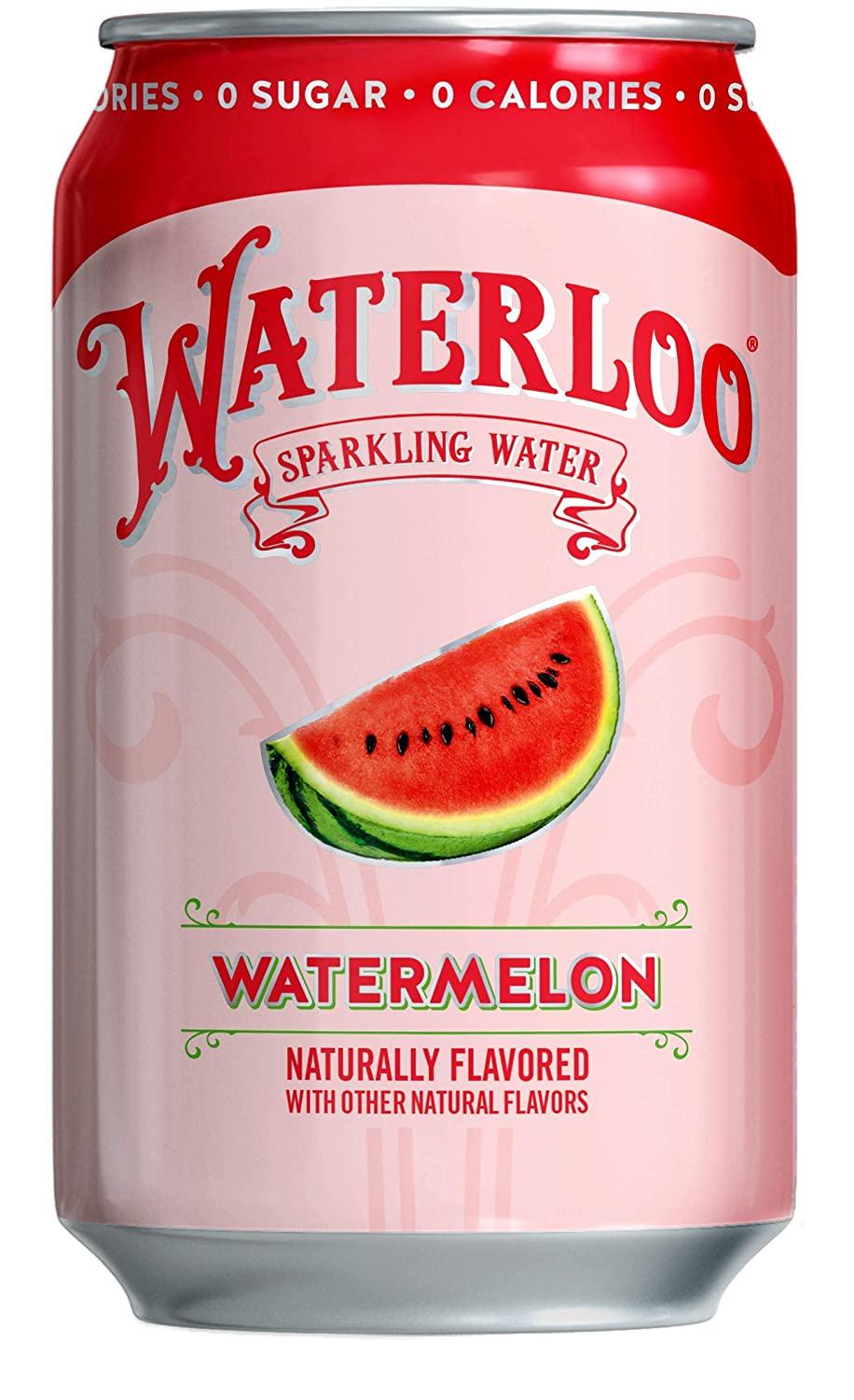 Waterloo Sparkling Water - Watermelon Flavor, 12 oz Cans, Pack of 12 ...