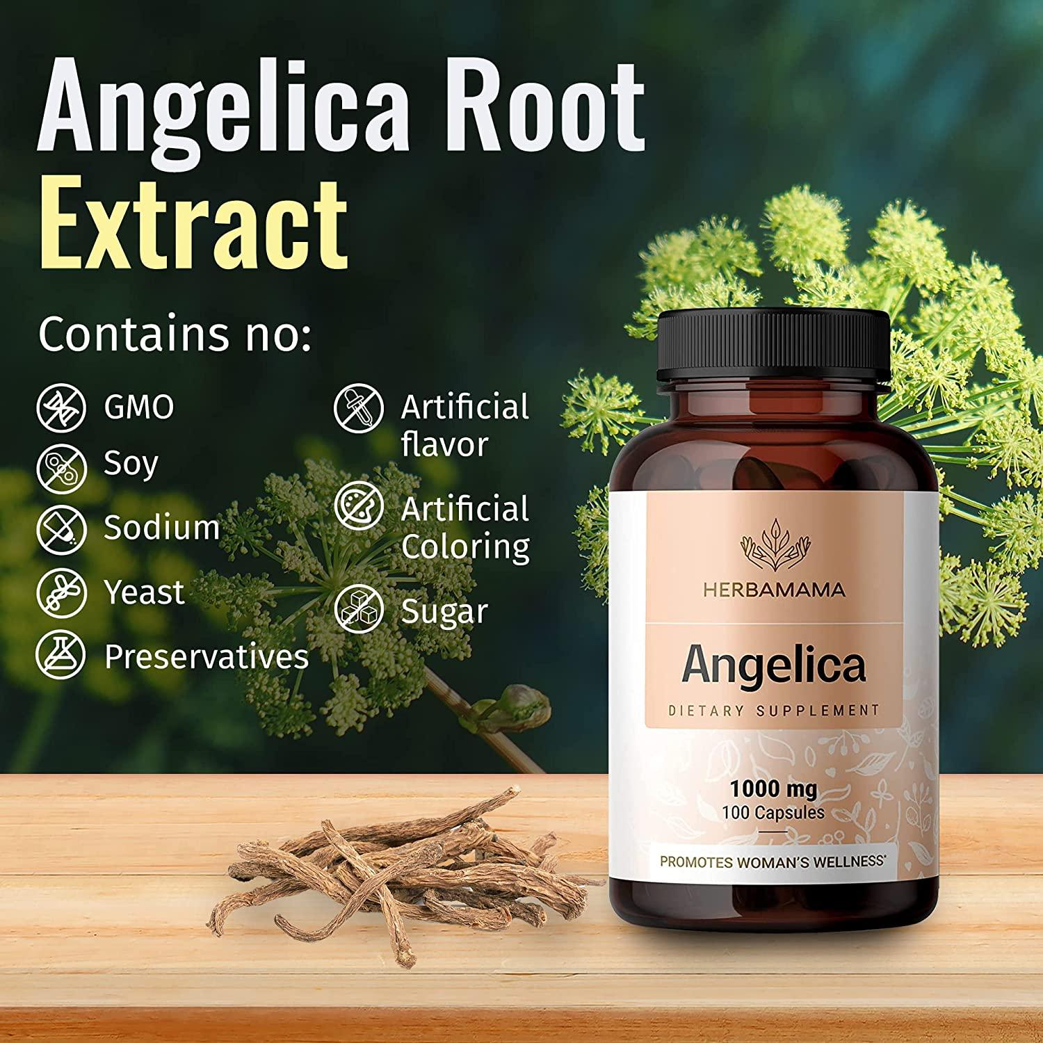 HERBAMAMA Angelica Capsules - Digestive Health, Heart & Blood ...