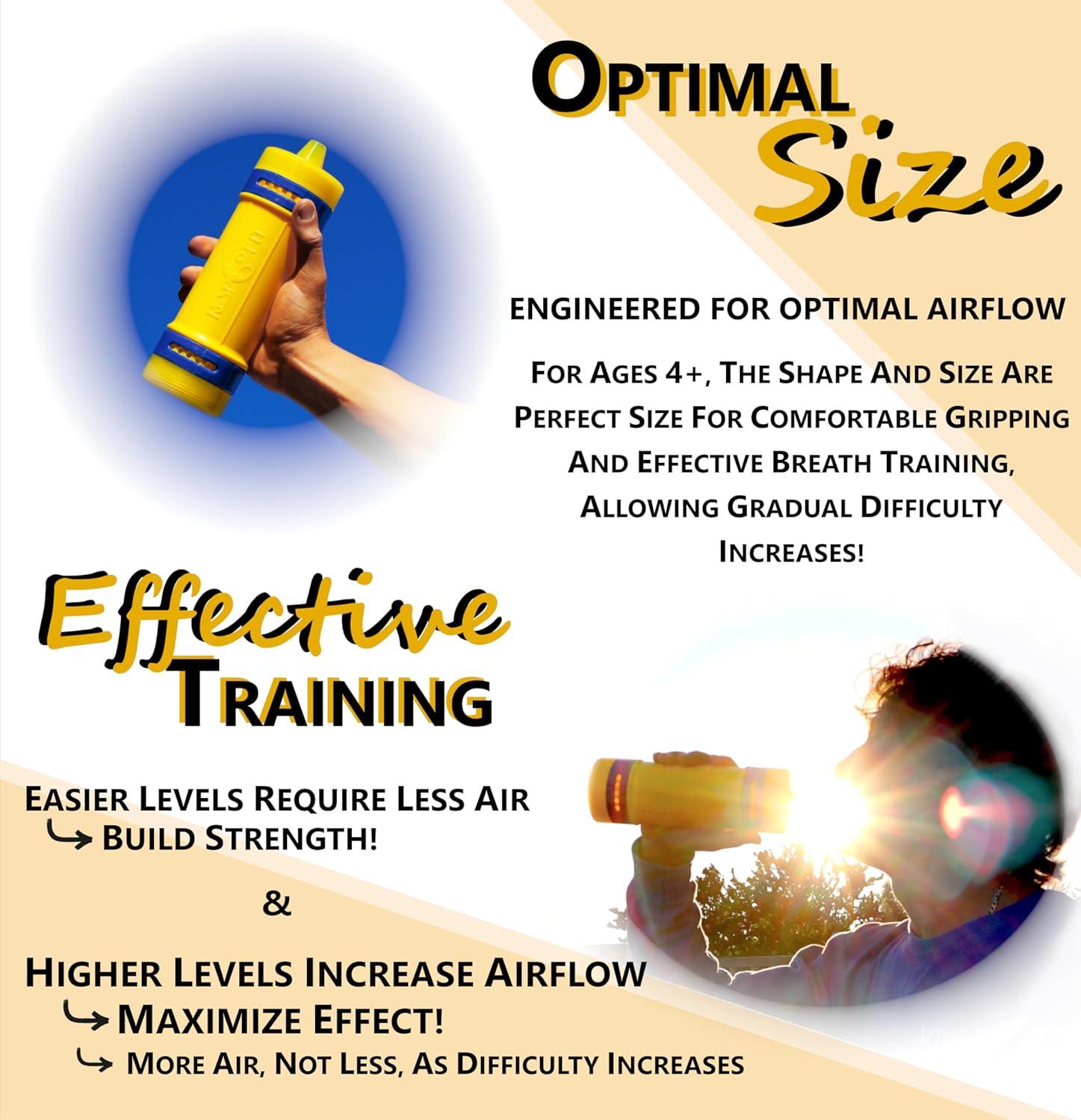 Natural Deep Breathing Trainer - Patented Non-Constricting Respiratory ...