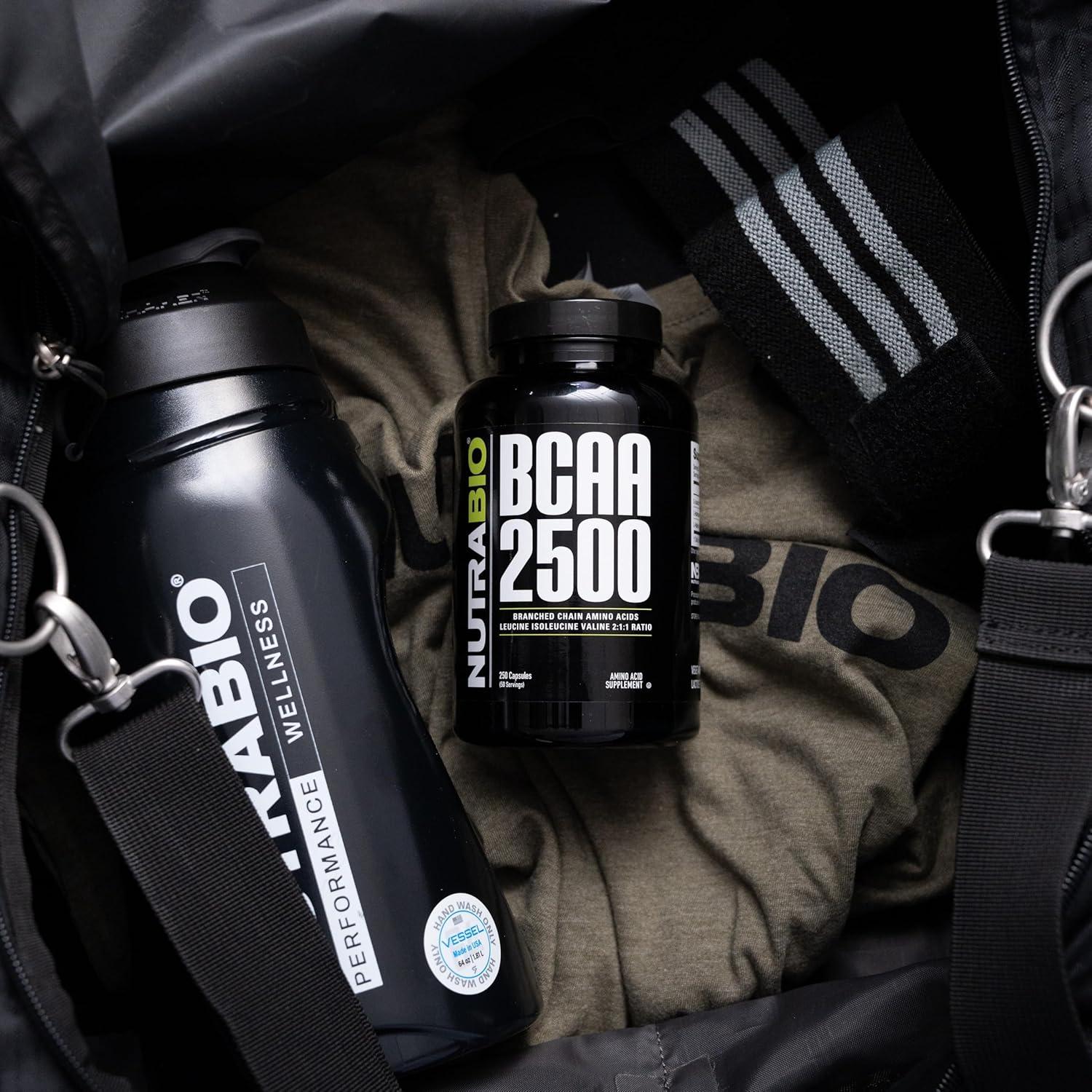 NutraBio BCAA 2500 - Branched Chain Amino Acids for Muscle Growth ...