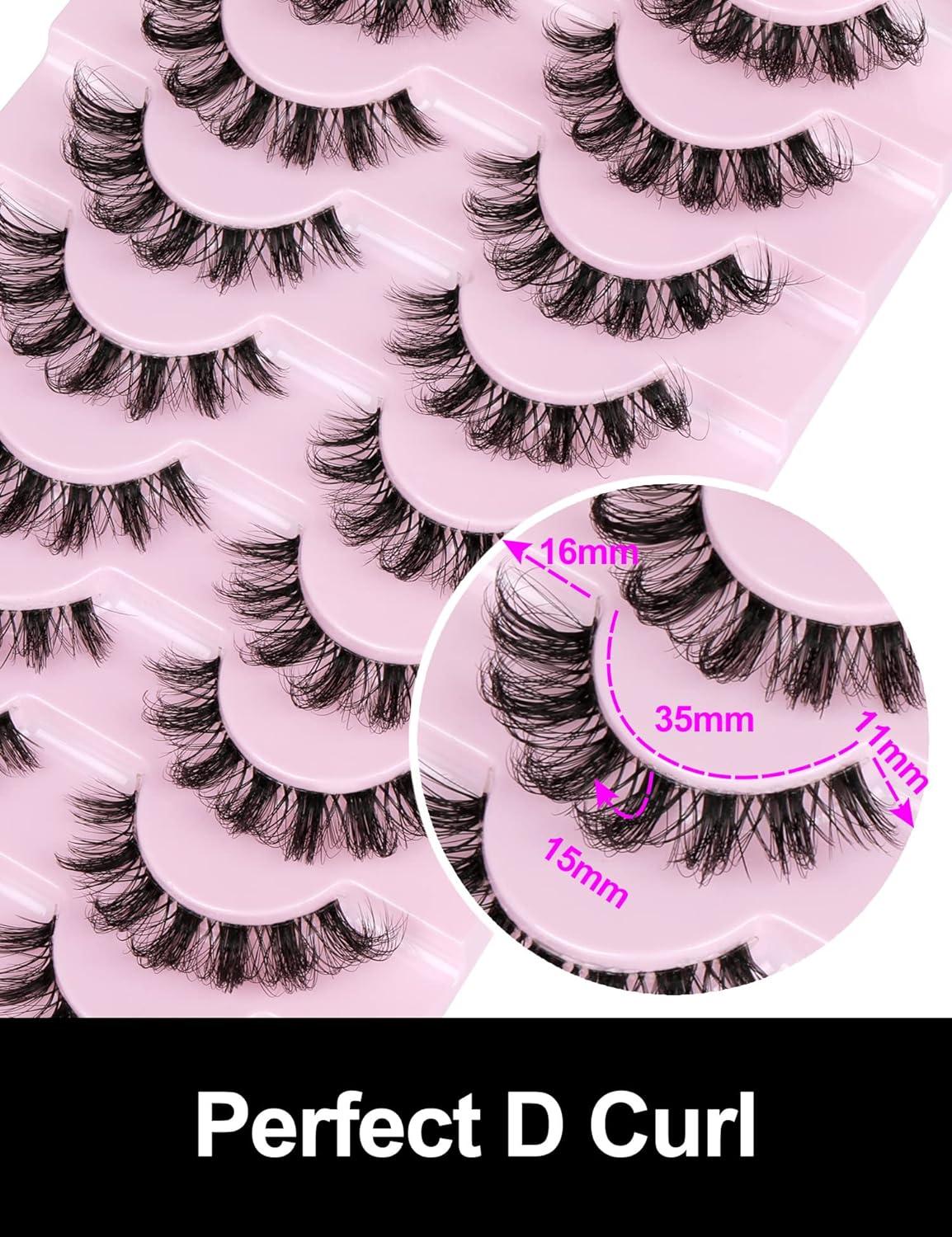 Russian Strip Lashes D Curl Fluffy False Eyelashes 9 Pairs by wtvane ...
