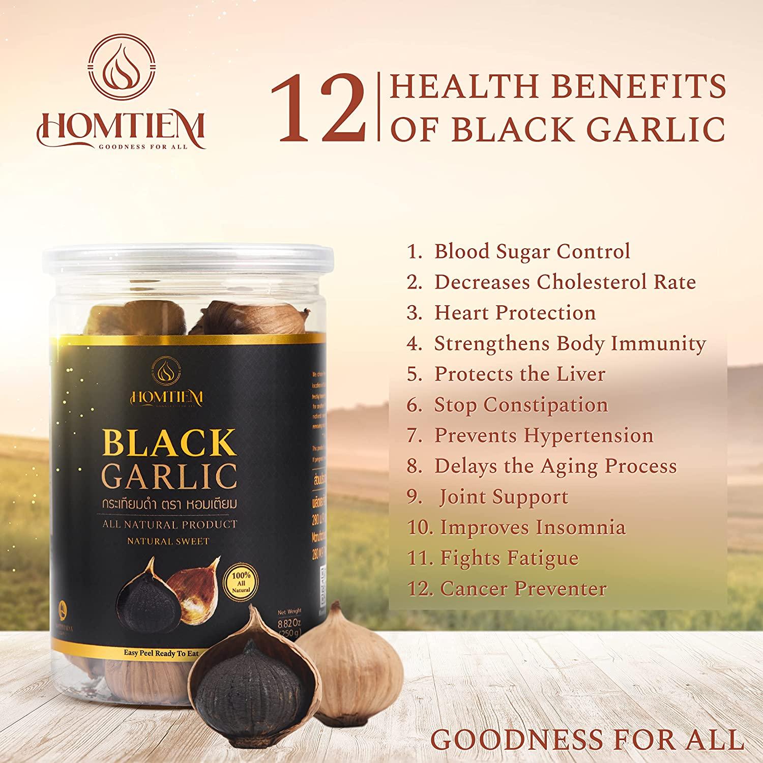 Premium Homtiem Black Garlic 8.82 Oz - Fermented for 90 Days, High in ...