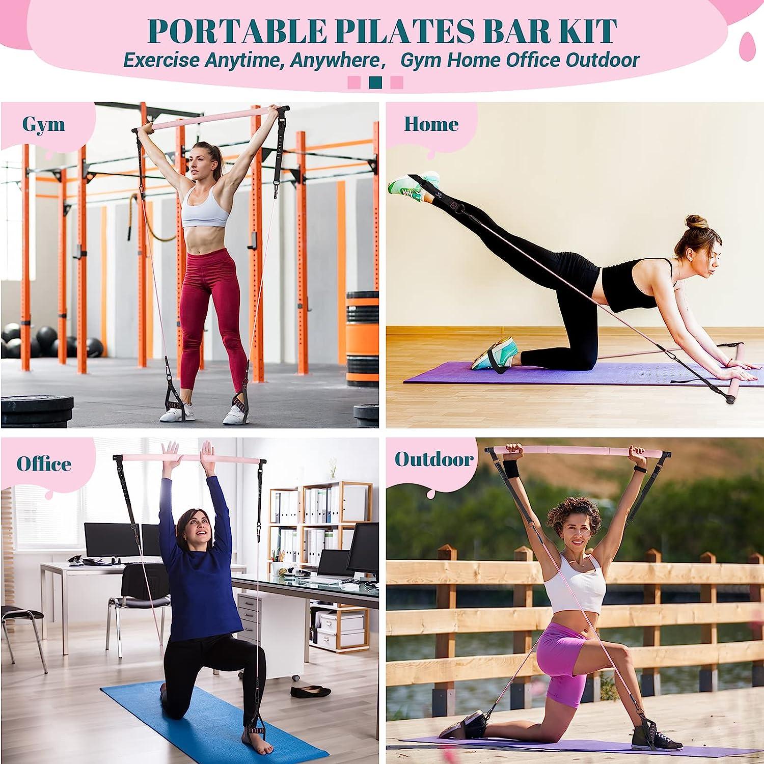 Multifunctional Pilates Bar Kit with Resistance Bands | Portable Home ...