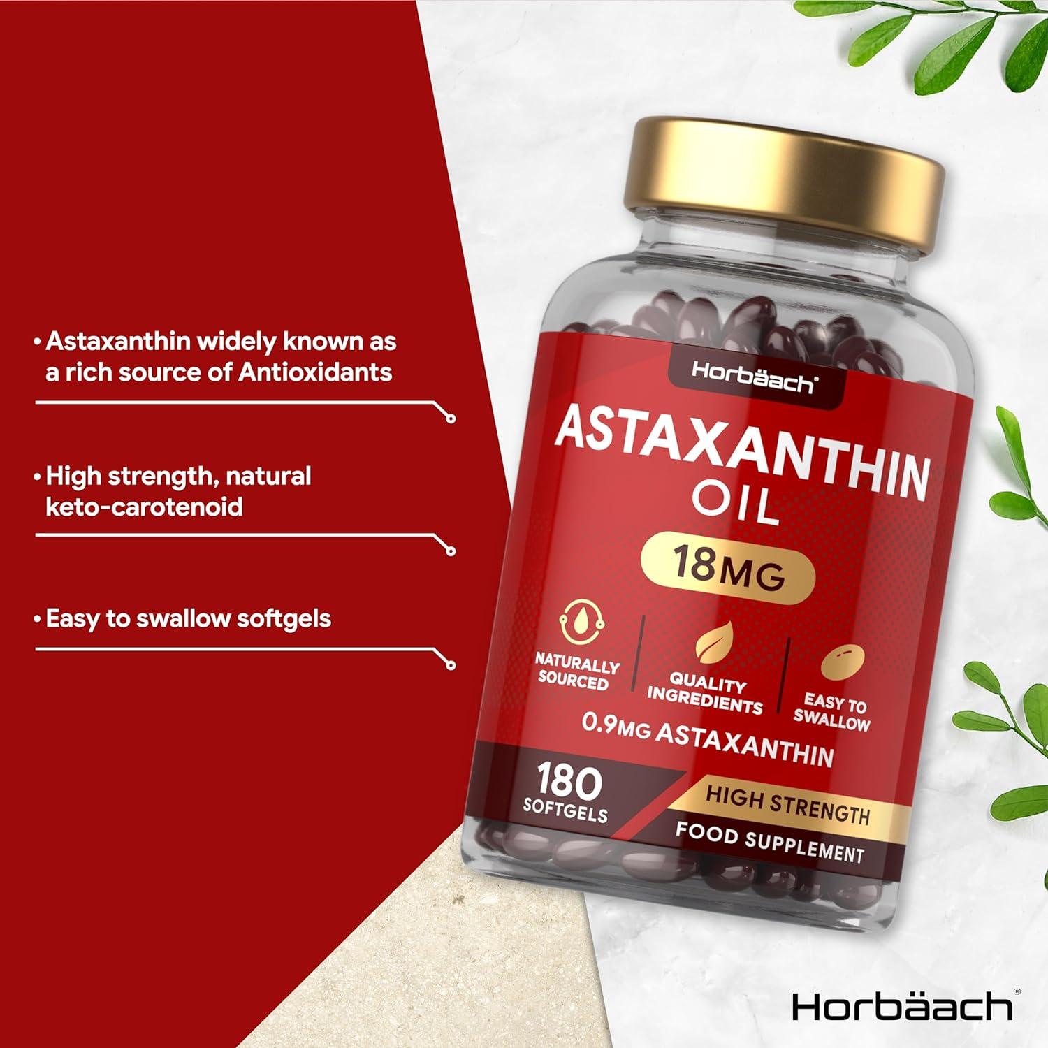 Astaxanthin Supplement 18mg 180 Easy To Swallow Softgels Naturally