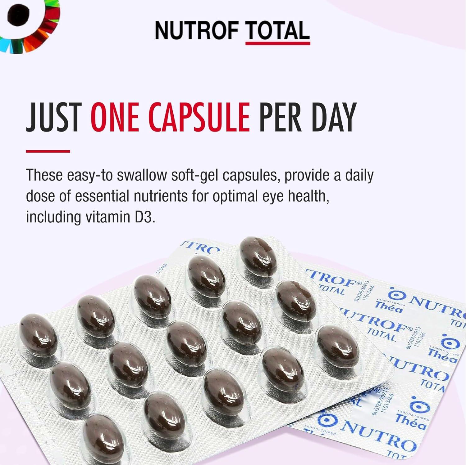 Nutrof Total Capsules Eye Health Supplement with Lutein Zeaxanthin Omega 3 and Antioxidants ...