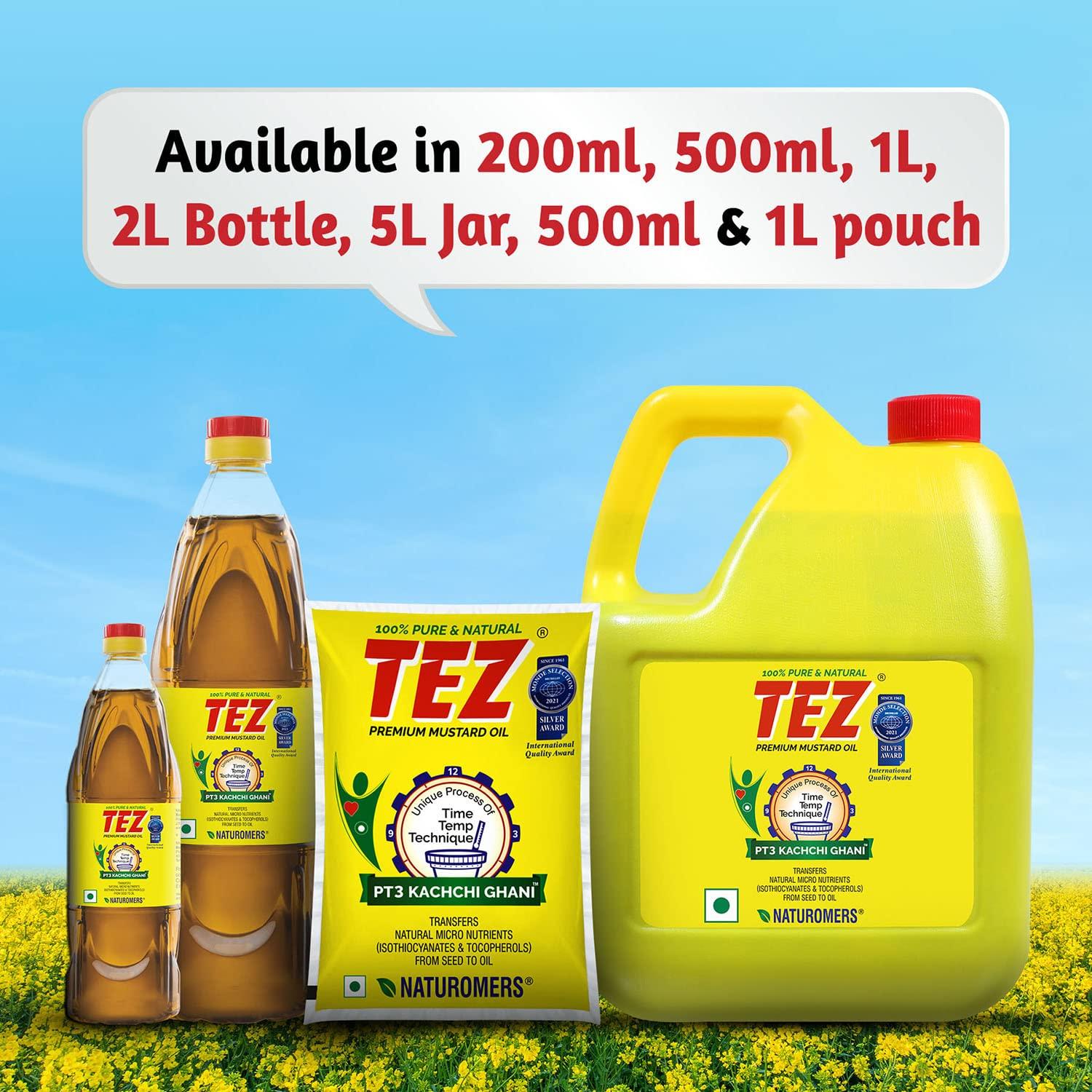 Tez Mustard Oil - 16 fl oz | Pure & Natural Cooking Oil | Buy Now with ...
