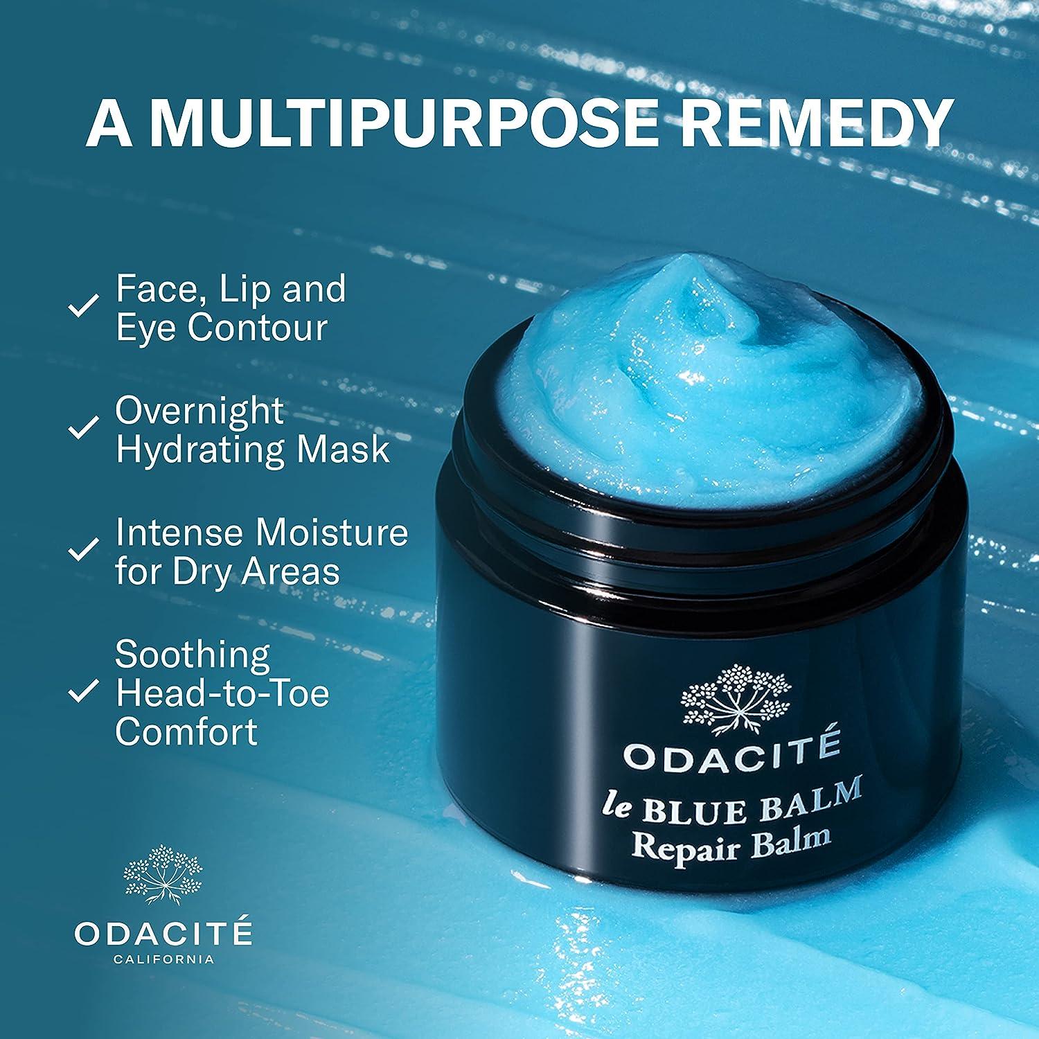 ODACITE Le-Blue Balm Repair Balm - Blue Chamomile & Shea Butter Face Moisturizer for Mature, Dry ...
