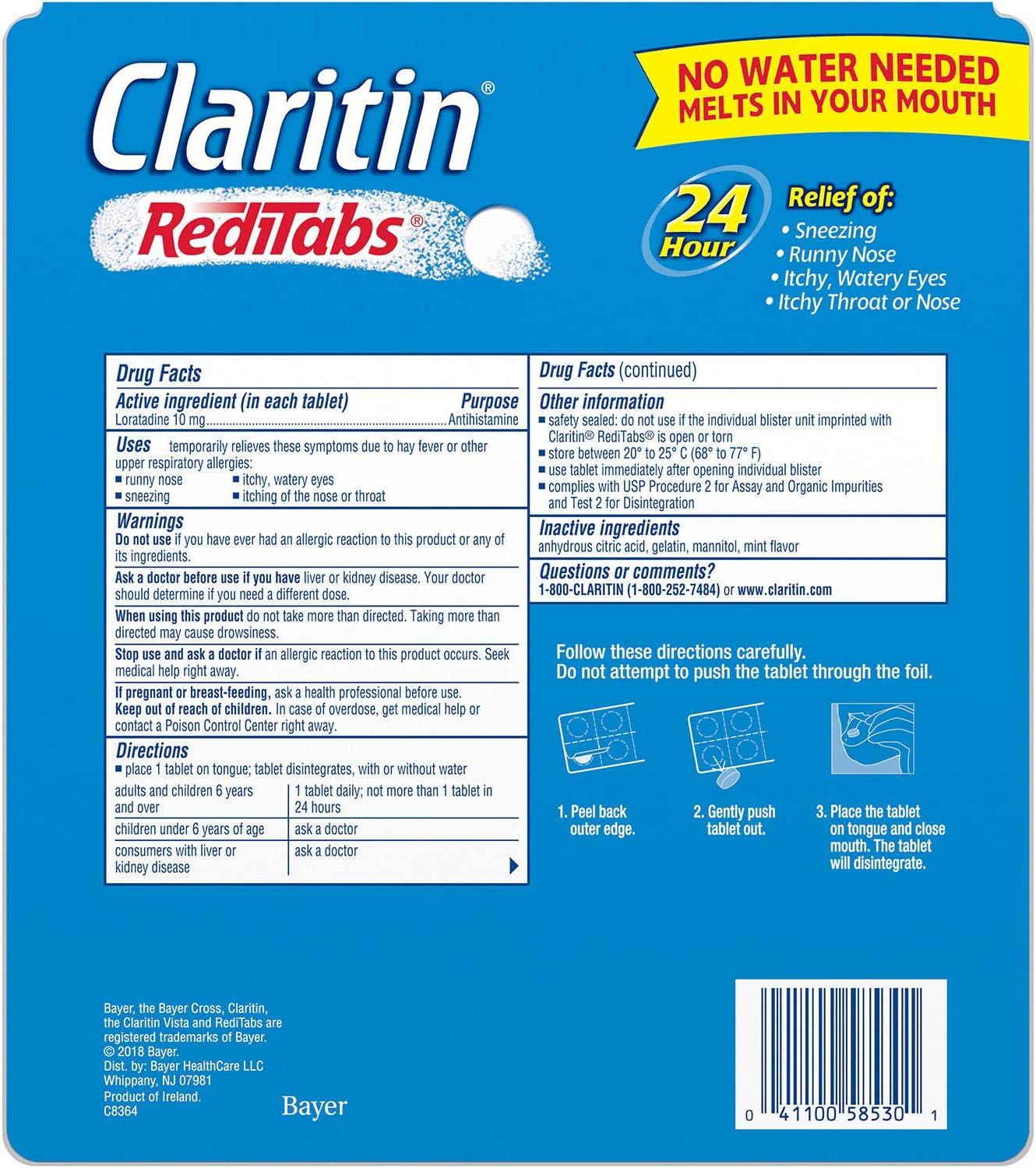 Buy Claritin RediTabs 10 mg - Non-Drowsy Allergy Relief 70 ...