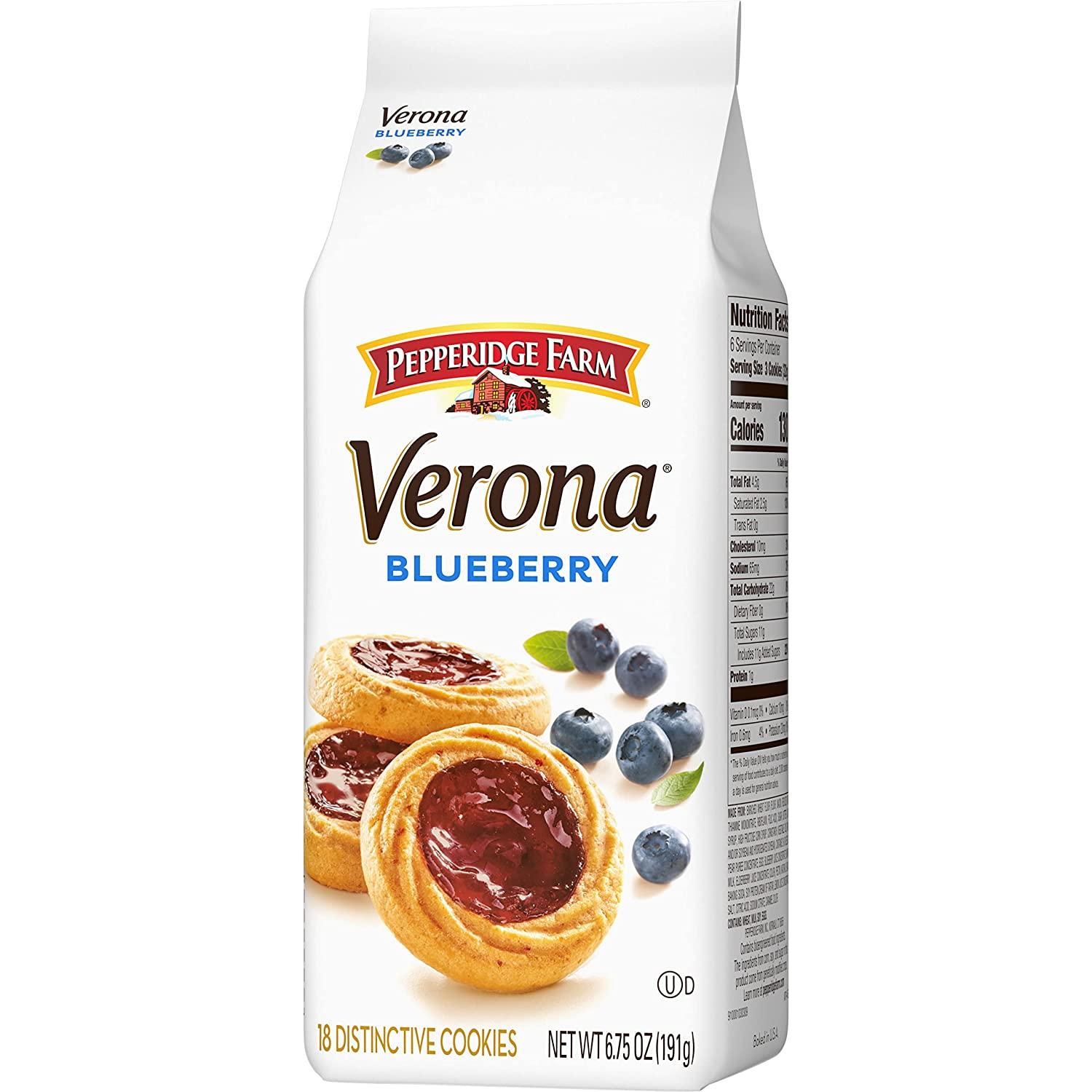 Pepperidge Farm Verona Blueberry Thumbprint Cookies - 6.75 oz. Bag ...
