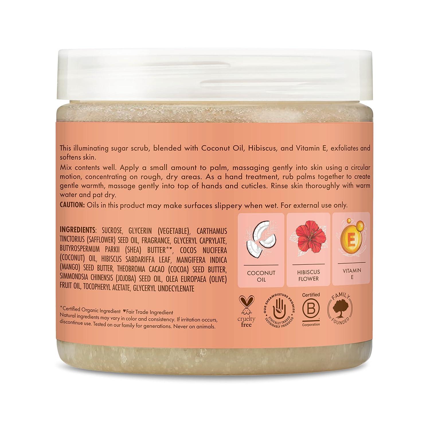 SheaMoisture Body Scrub for Dull Skin - Illuminating Coconut & Hibiscus ...