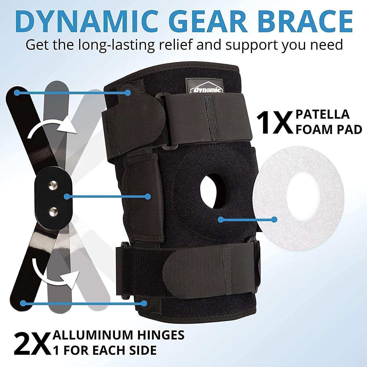 Dynamic Gear Open Patella Stabilizing Knee Brace - Adjustable ...