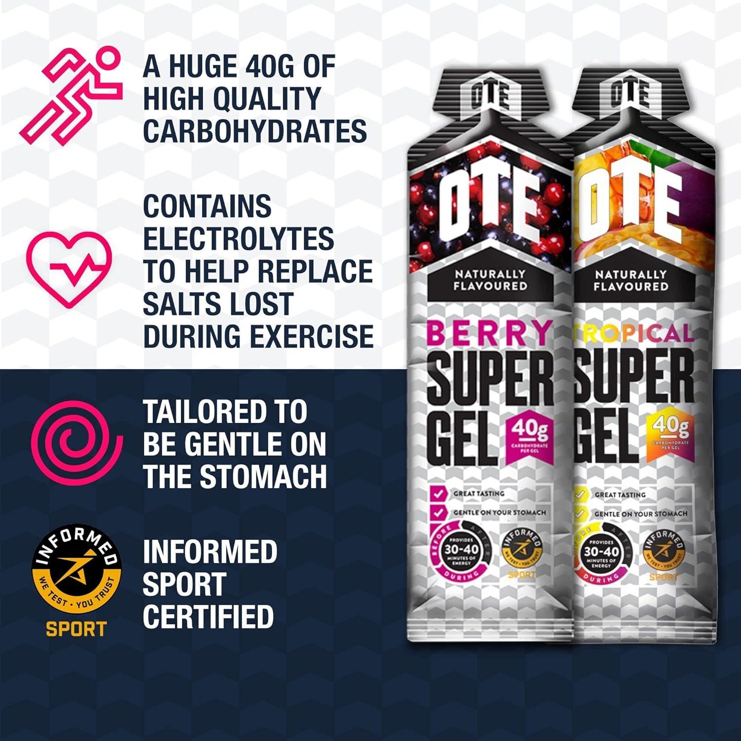 OTE Super Gel - Dual Source Energy for Endurance Sports - 40g Carbs ...