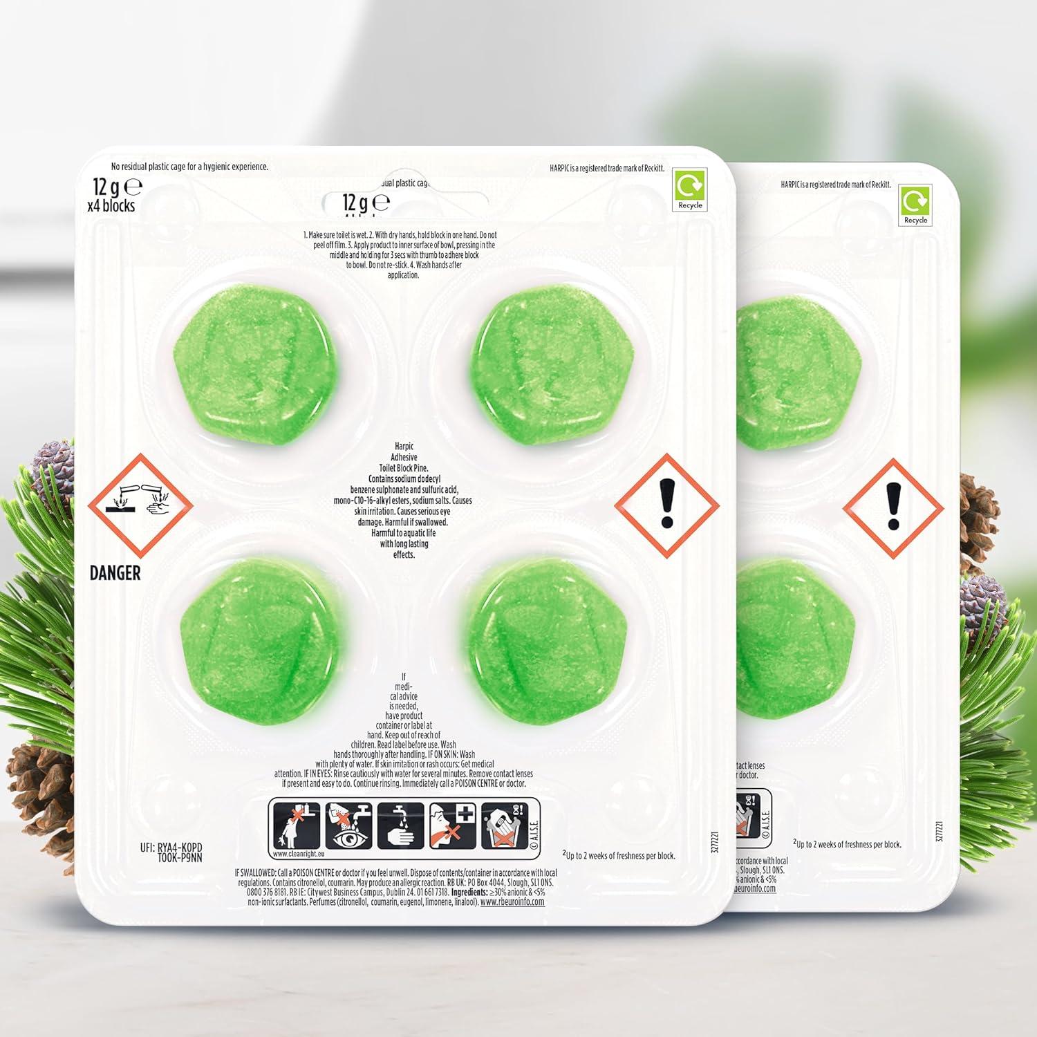 Harpic Hygienic Fresh Sticker Adhesive Toilet Block Green - Pine 2 ...