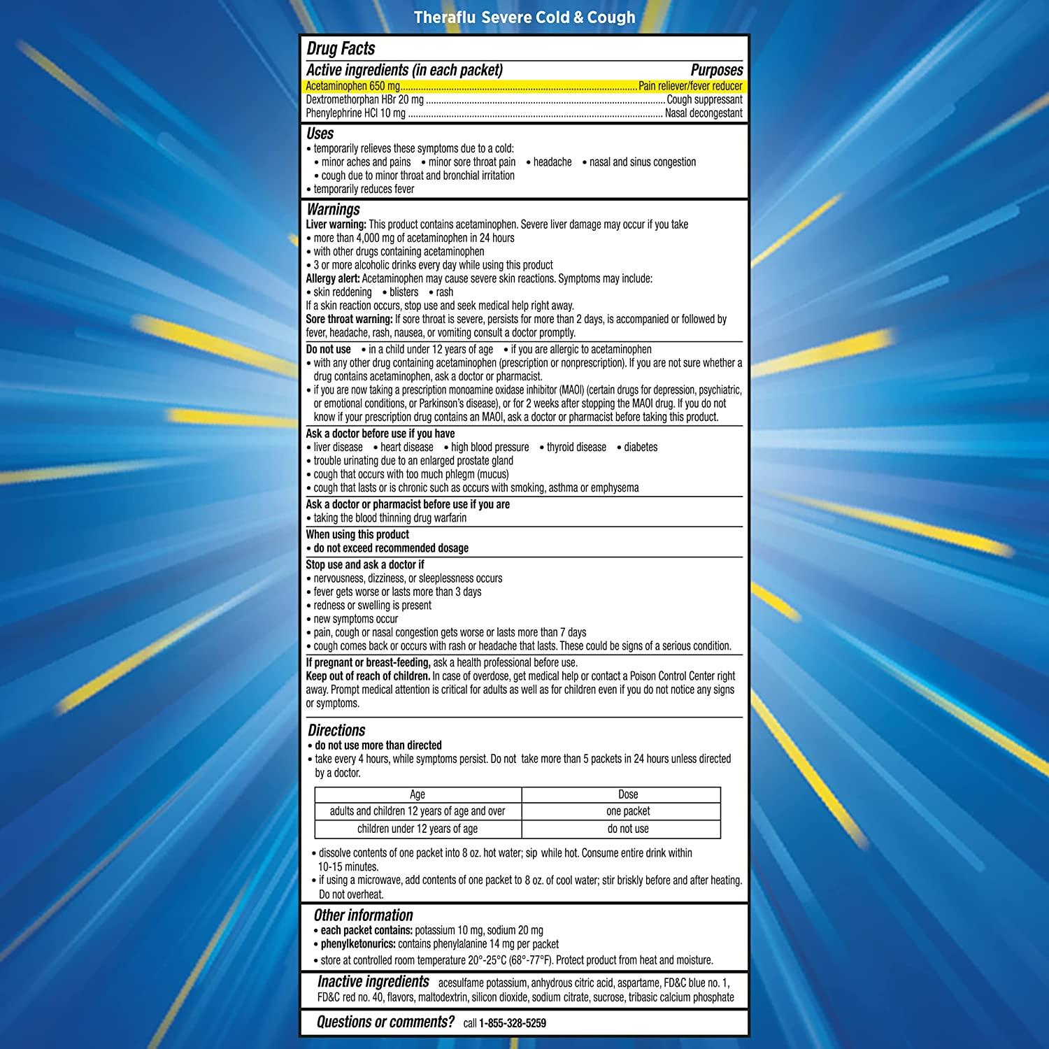 Theraflu Multi-Symptom Severe Cold and Cough Combo 12 ct + Daytime ...