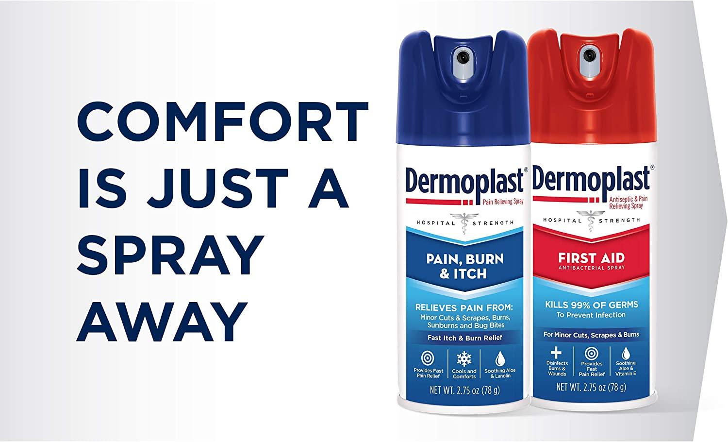 Dermoplast Sunburn Relief Spray with Benzocaine, Menthol, Aloe ...