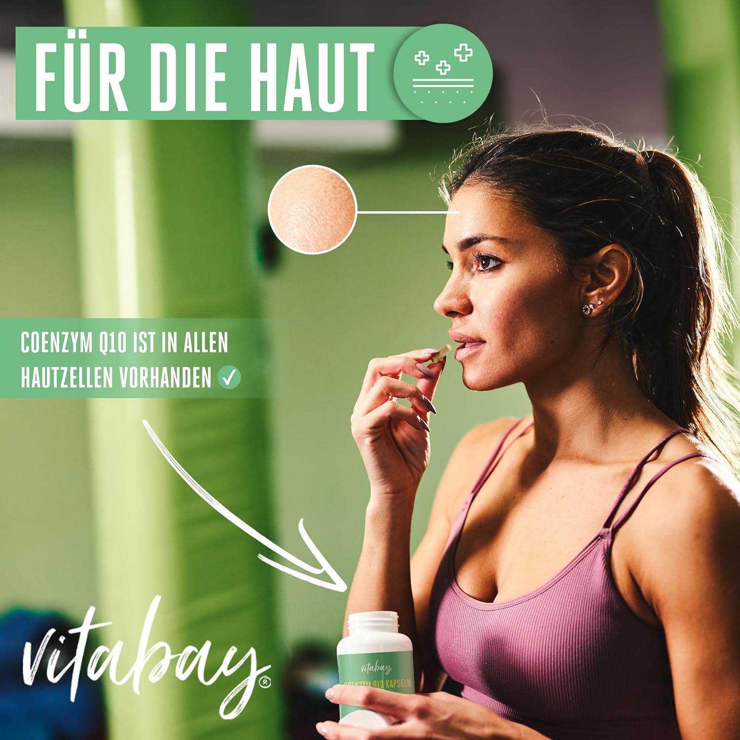 VITABAY Coenzyme Q10 Capsules 200mg - High Dose Vegan Antioxidant - 120 Count for Enhanced ...