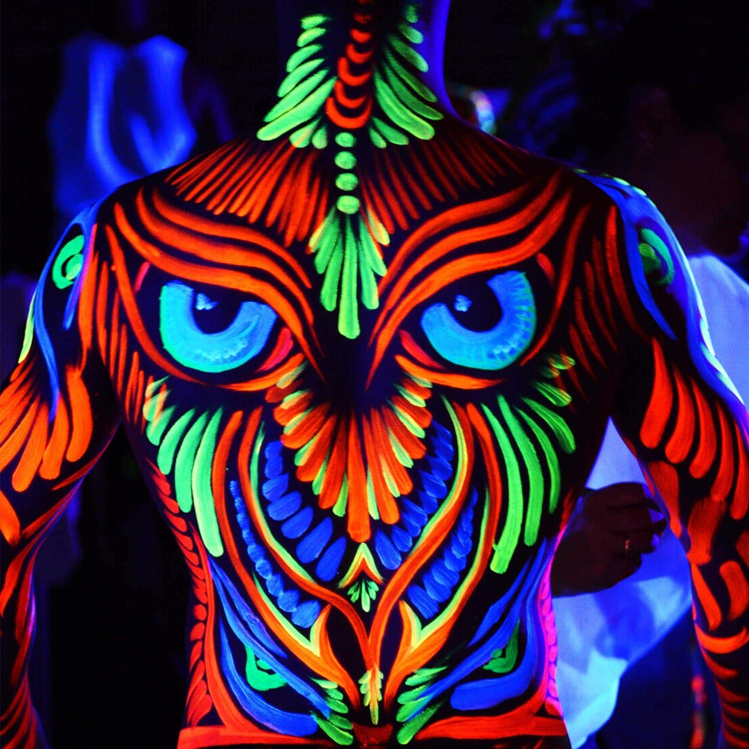 CCbeauty Neon UV Body Paint: 8 Colors Glow In The Dark Face Paint Kit ...