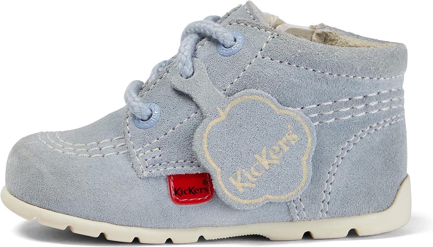 Kickers Unisex Kids Kick Hi Leather Ankle Boot - Baby Blue | 4 UK Child ...