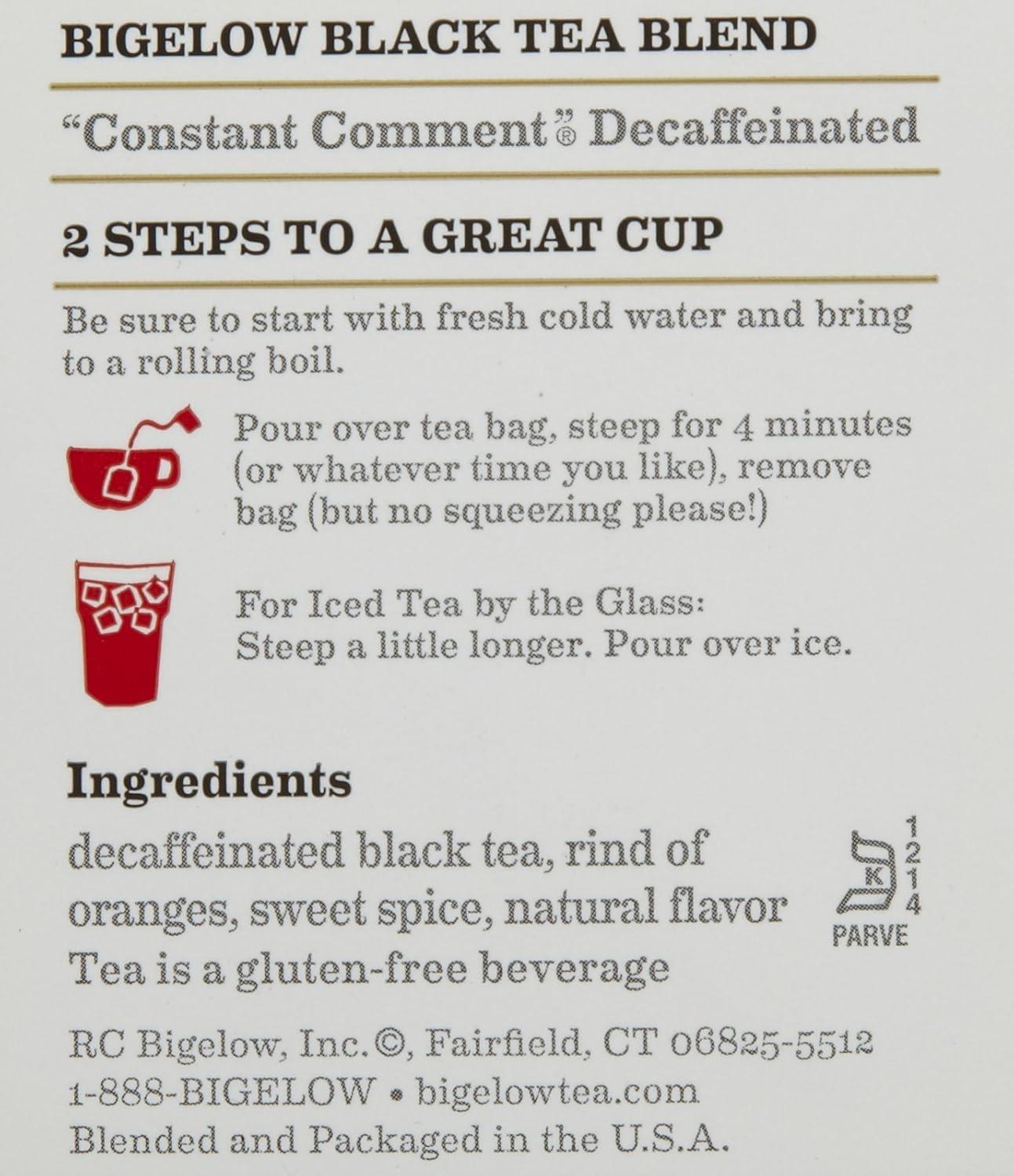 Bigelow Tea - Black Tea Constant Comment Decaffeinated - 20 Tea Bags ...
