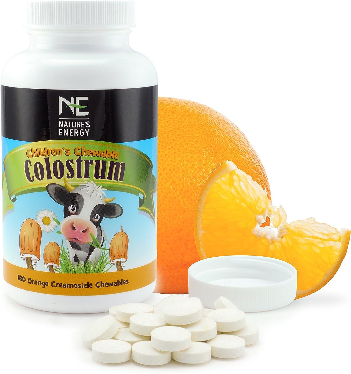 Nature's Energy Children's Colostrum Supplement Tablets - Orange ...