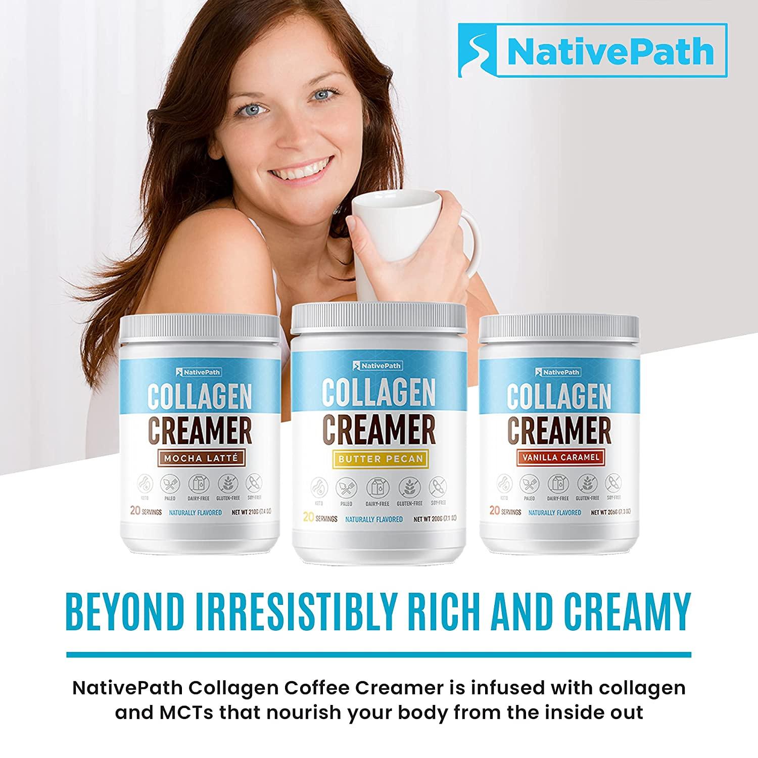 NativePath Mocha Latte Collagen Coffee Creamer - Grass-Fed Collagen ...