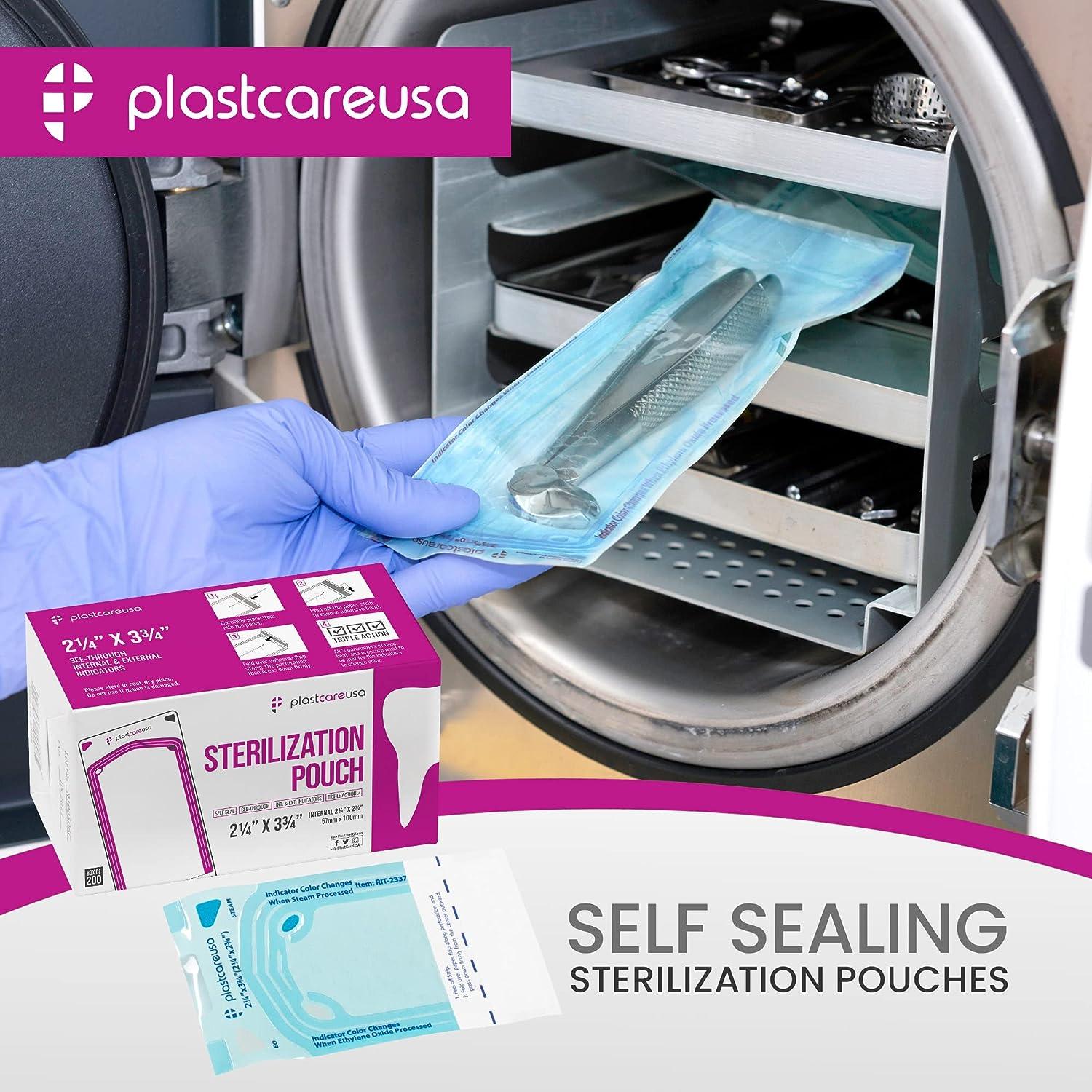 200 Self-Sealing Sterilization Autoclave Pouch Bags with Indicators - 2 ...