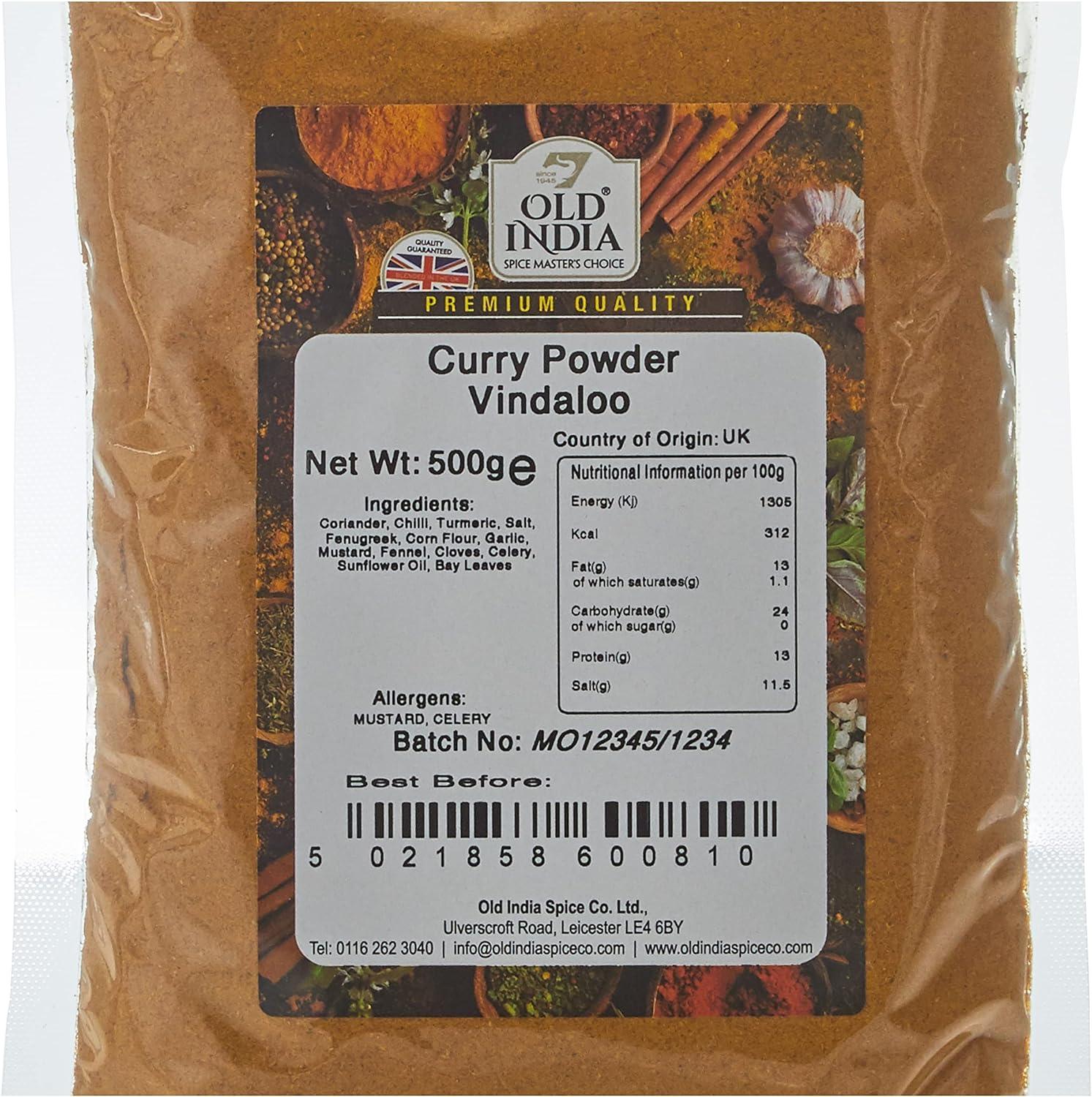 Old India Curry Powder Vindaloo 500g - Authentic Spice Blend for Bold ...