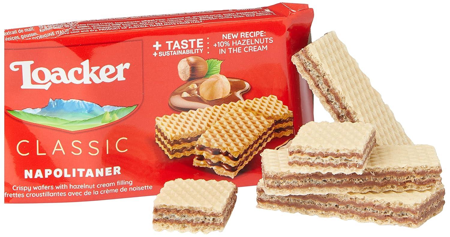 Buy Loacker Napolitaner Wafers 45g & Hazelnut 45g - Pack of 25 ...