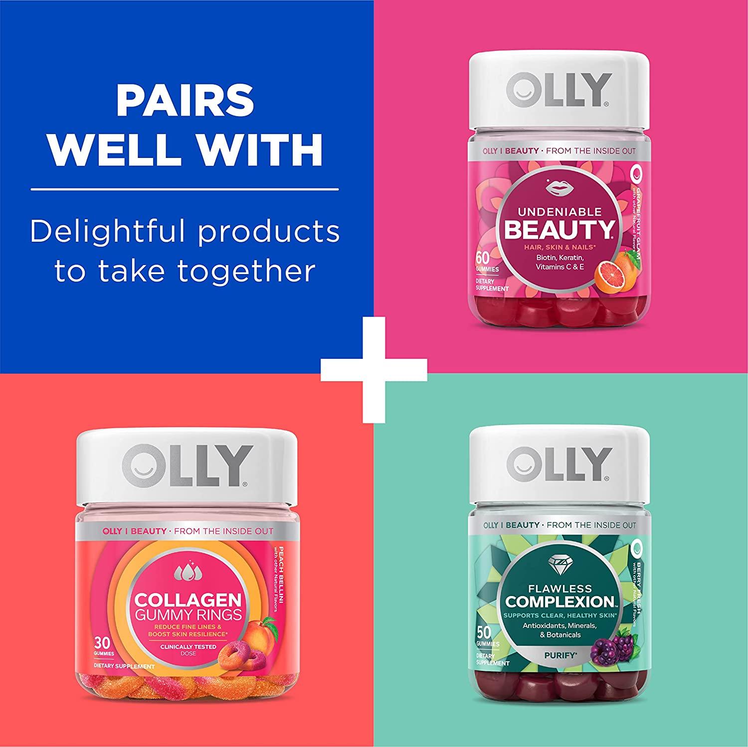OLLY Glowing Skin Vitamin Gummies - Hyaluronic Acid & Collagen 50 ...