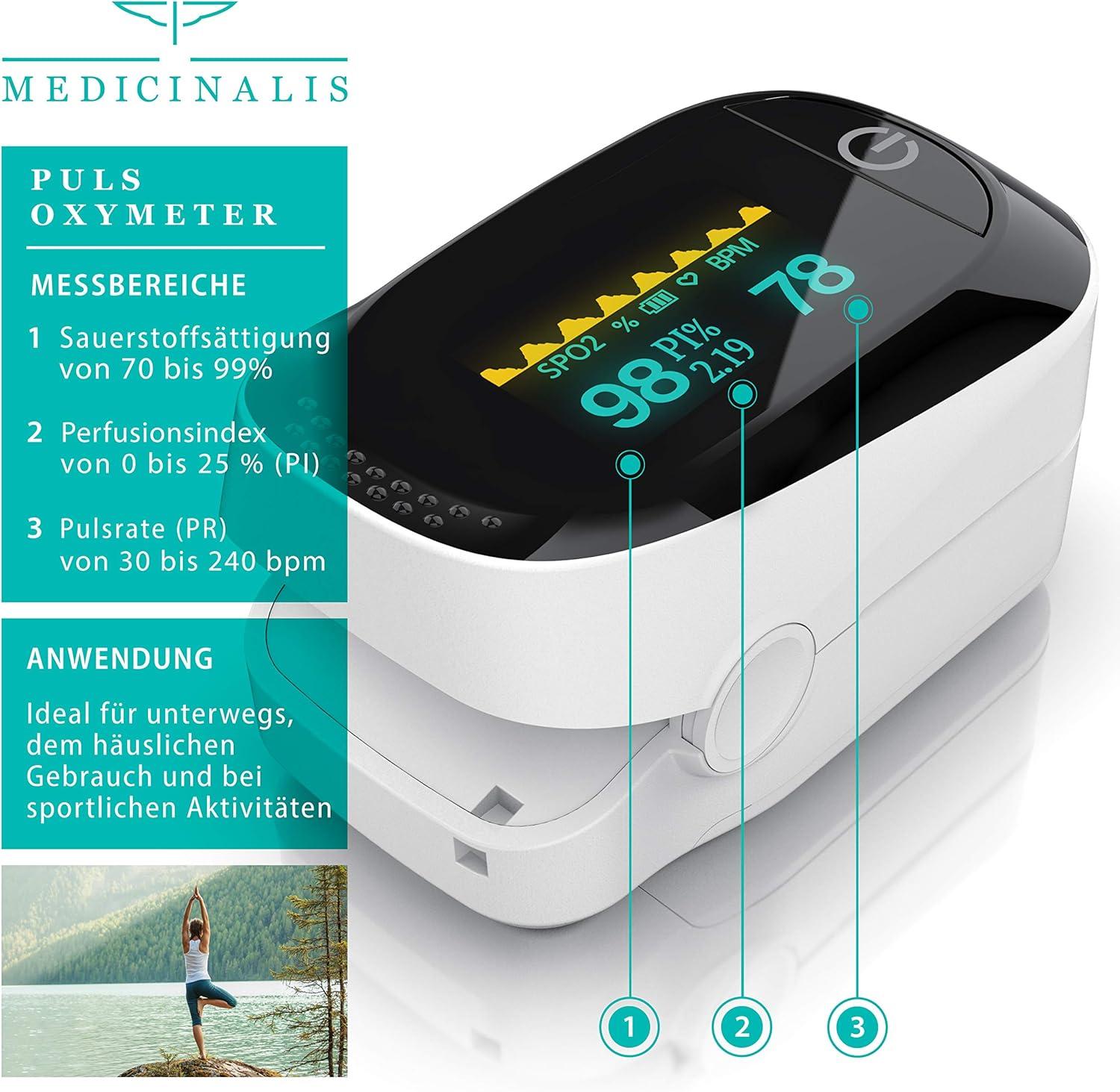 Medicinalis Finger Pulse Oximeter - Accurate SpO2 & Pulse Measurement ...