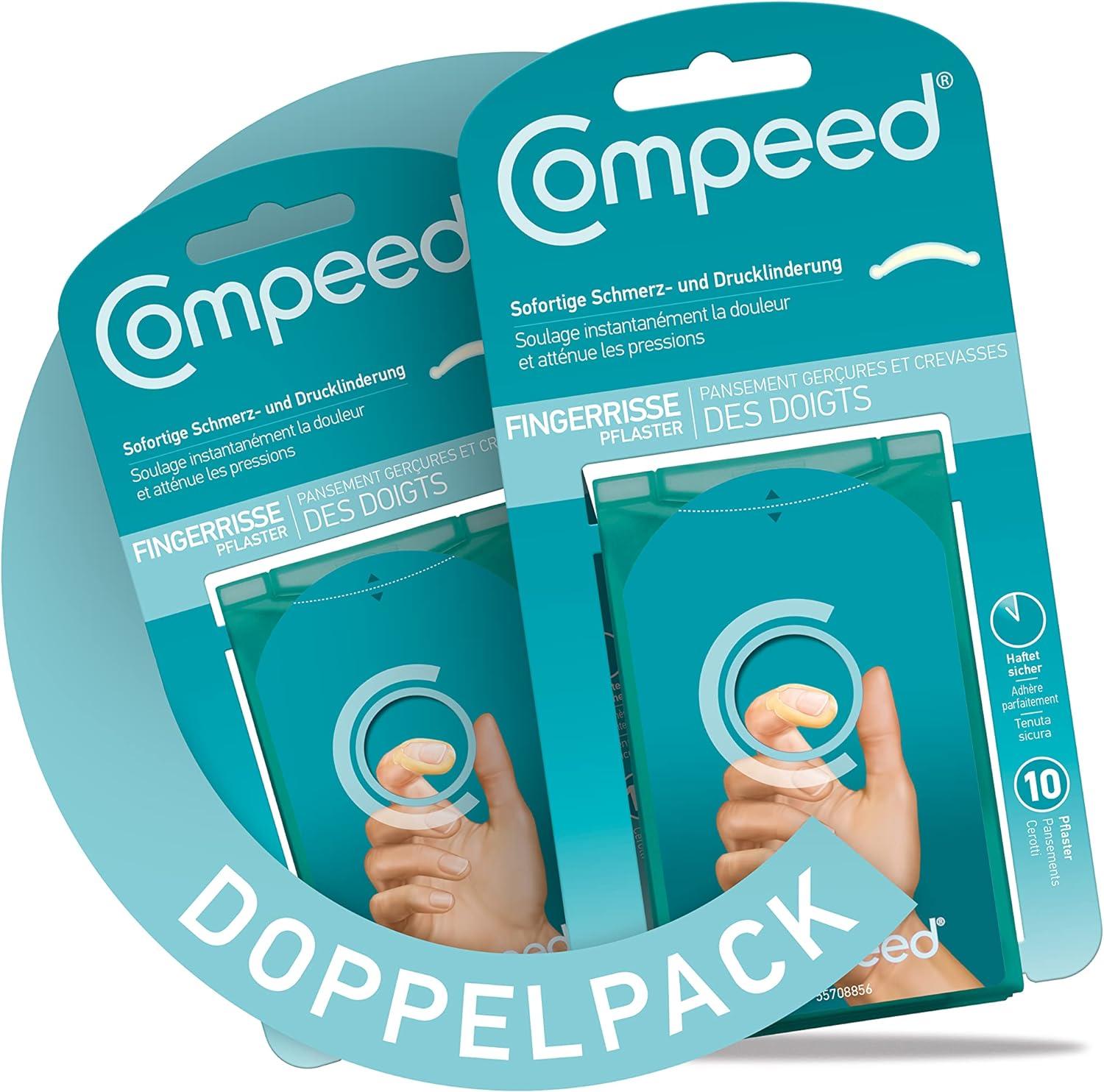Compeed Finger Crack Plaster Double Pack - Hydrocolloid Finger Plasters ...