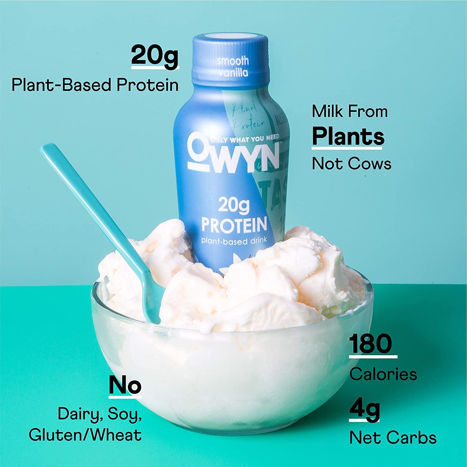 OWYN Vegan Protein Shake - Smooth Vanilla, 20g Plant Protein, 12 Pack ...