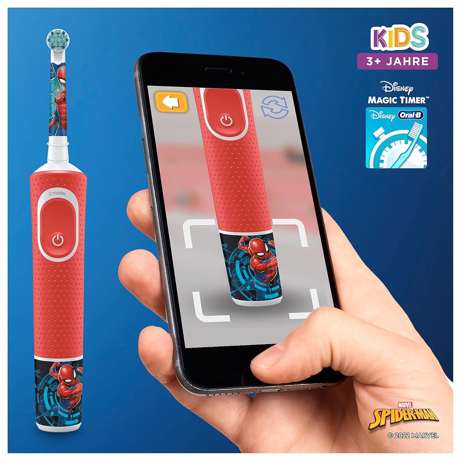 Oral-B Kids Spiderman Electric Toothbrush for Children | Extra Soft ...