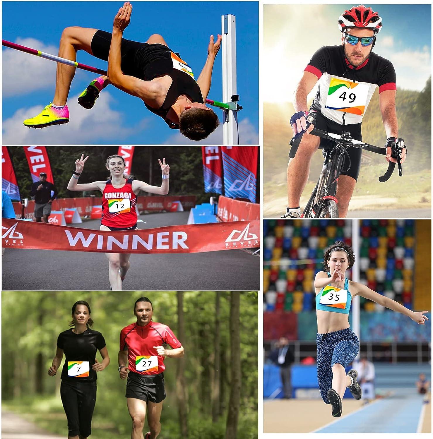 SLOYUNLU Running Bib Numbers 50/100 + Safety Pins | Tearproof ...