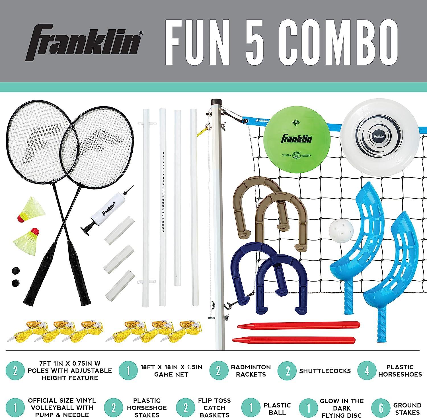 Franklin Sports Fun 5 Combo Outdoor Game Set - Backyard Beach + Camping ...