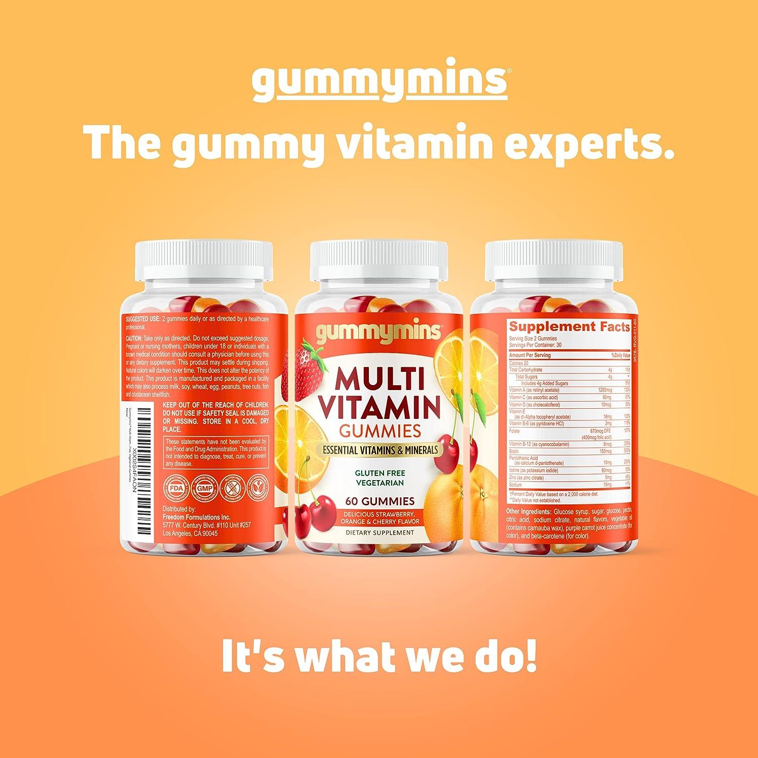 Gummymins Multivitamin Gummies for Adults - Premium Natural Formula for ...